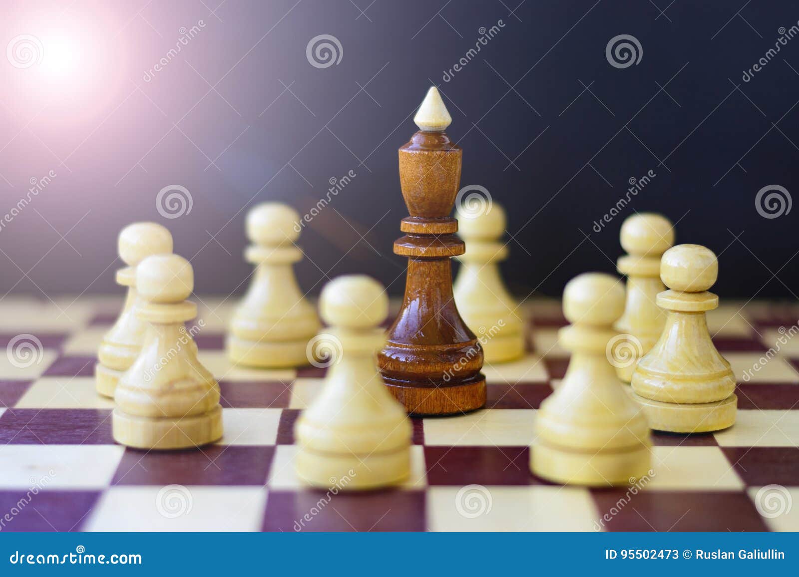Concept of Leadership, Success, Motivation. Chess Pieces on the Board ...