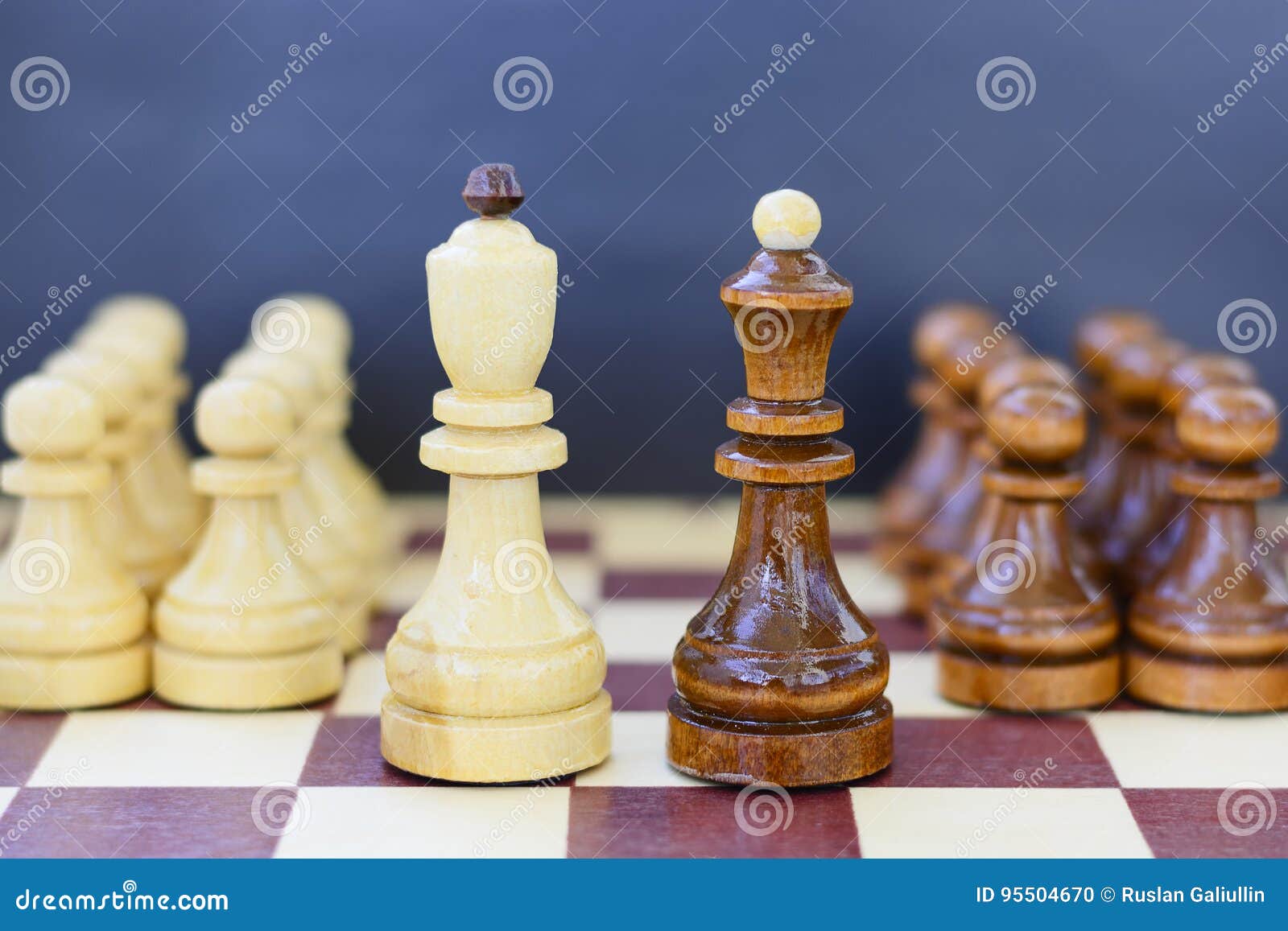 Concept of Leadership, Success, Motivation. Chess Pieces on the Board ...