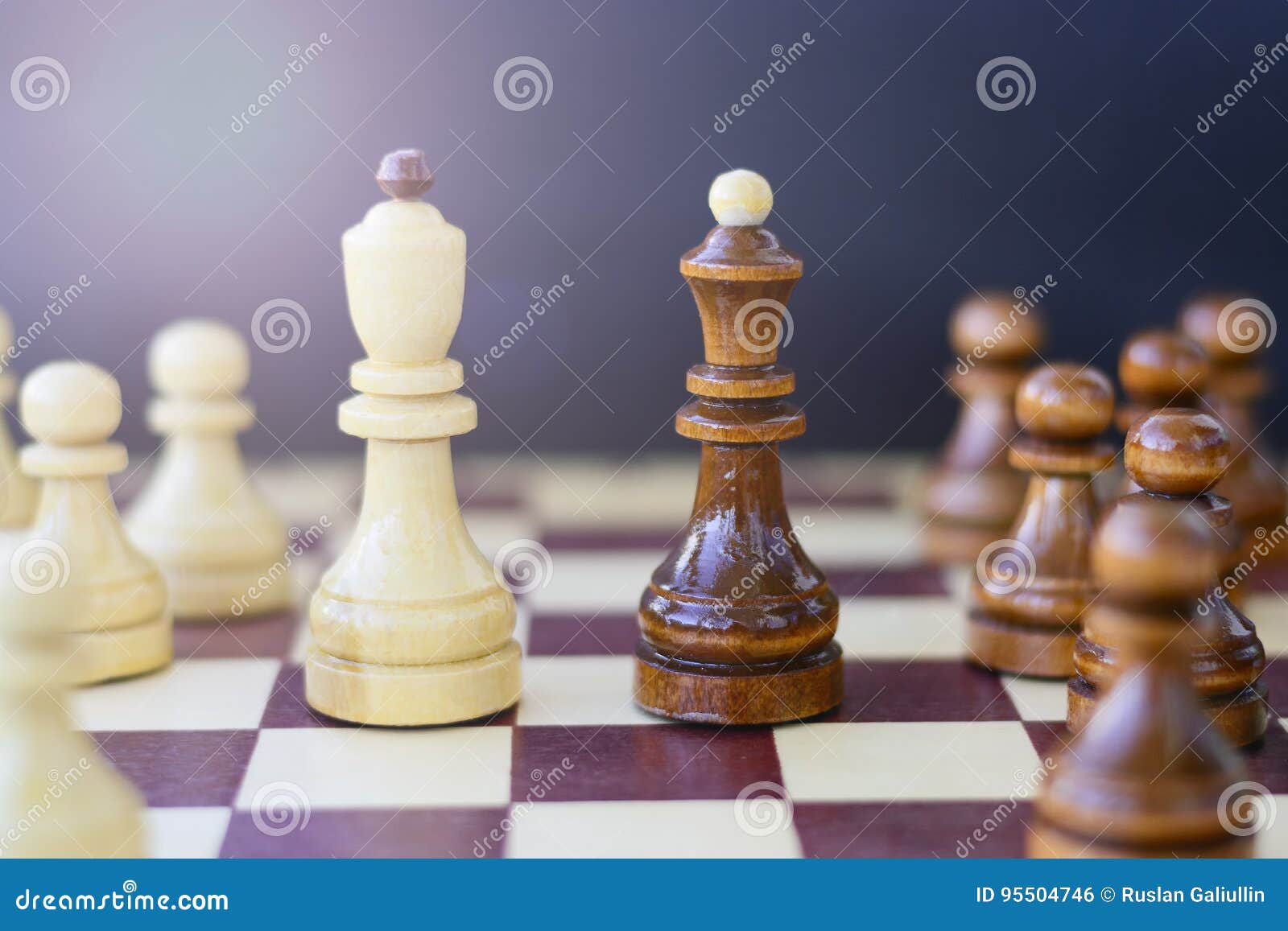 Concept of Leadership, Success, Motivation. Chess Pieces on the Board ...