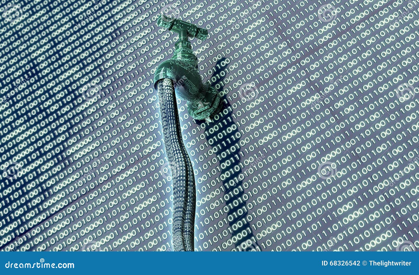 Concept Of Leaky Software, Data With A Tap Sticking Out Royalty-Free ...