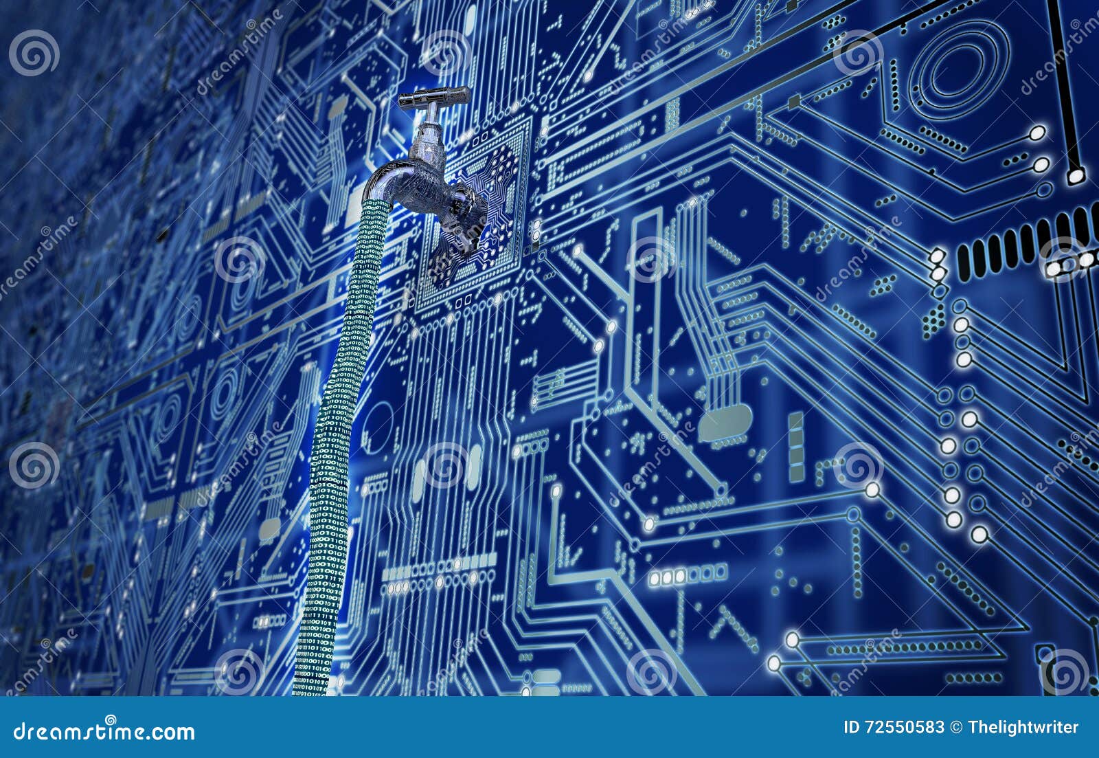 Concept Of Leaky Software, Data With A Tap Sticking Out Royalty-Free ...