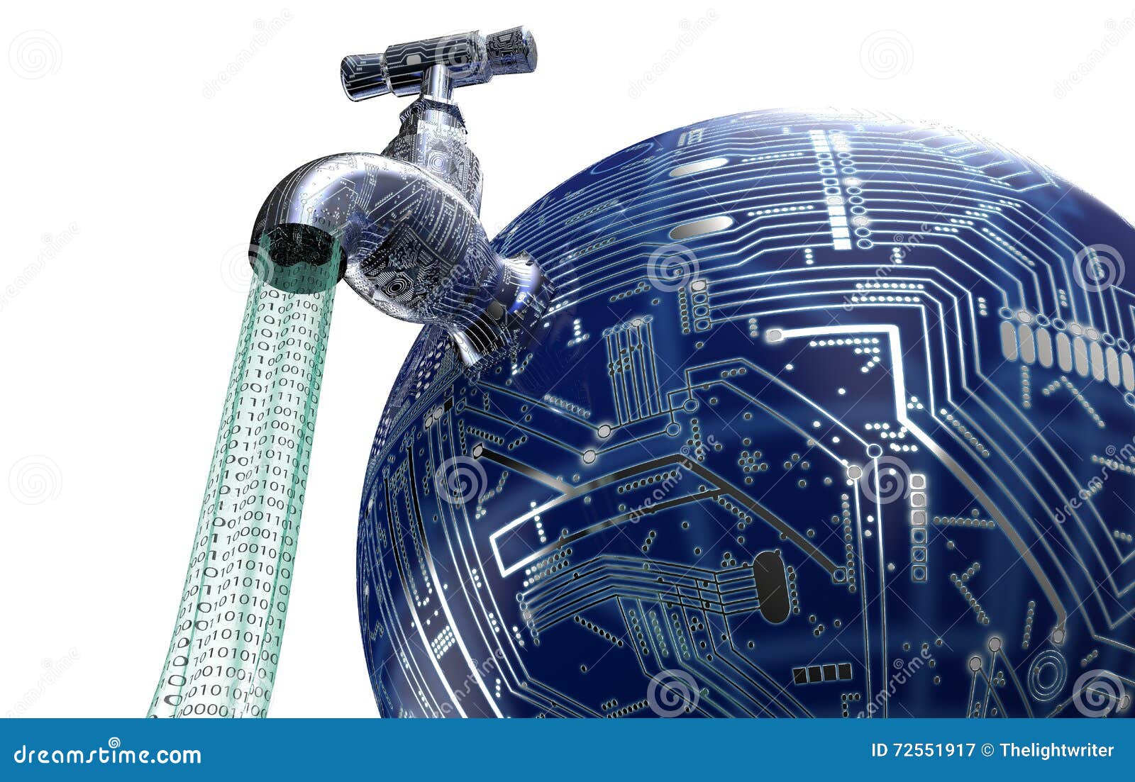 Concept Of Leaky Software, Data With A Tap Sticking Out Royalty-Free ...