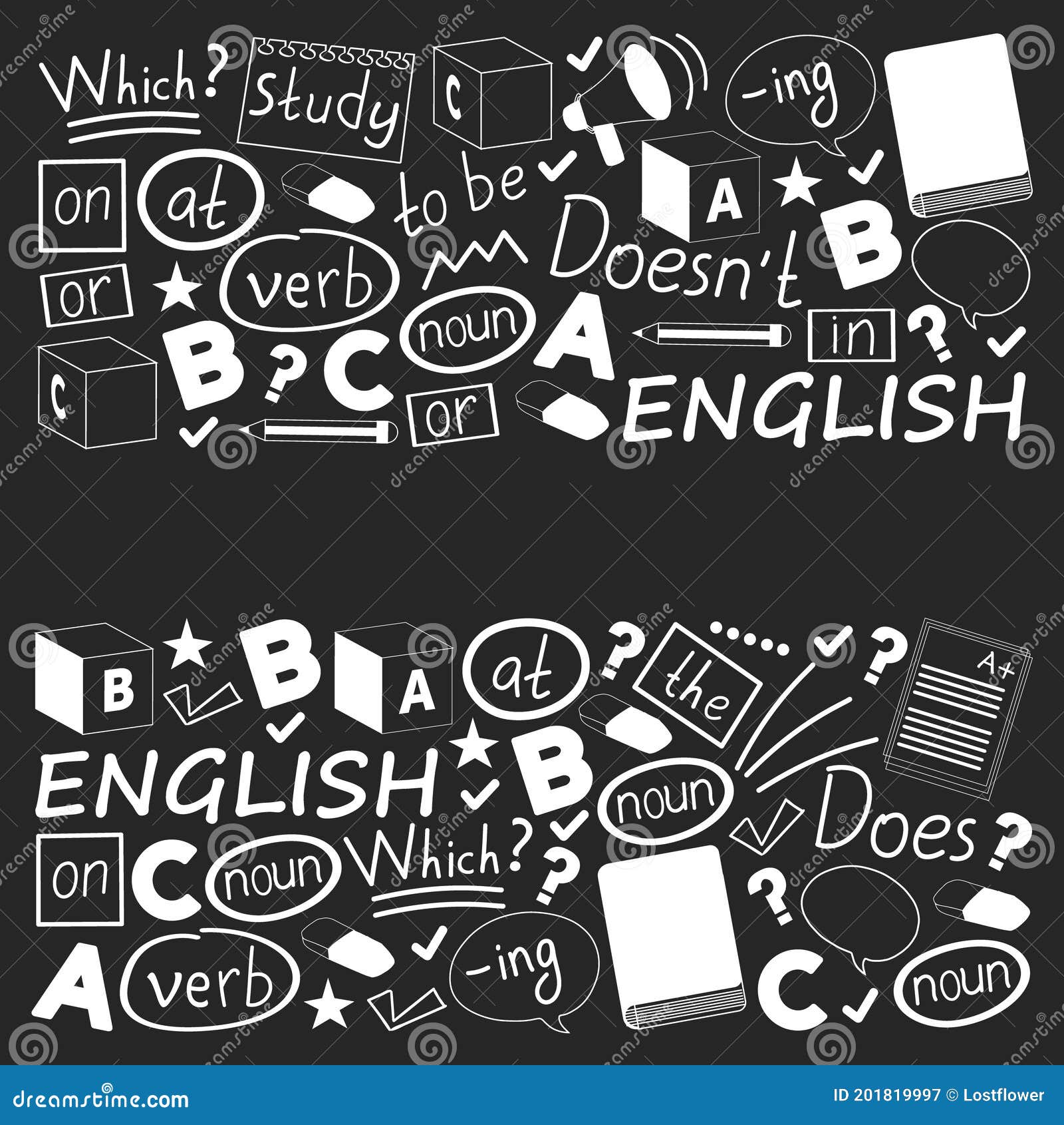 Concept of Learning English. Flat Design, Vector Pattern. Stock Vector ...