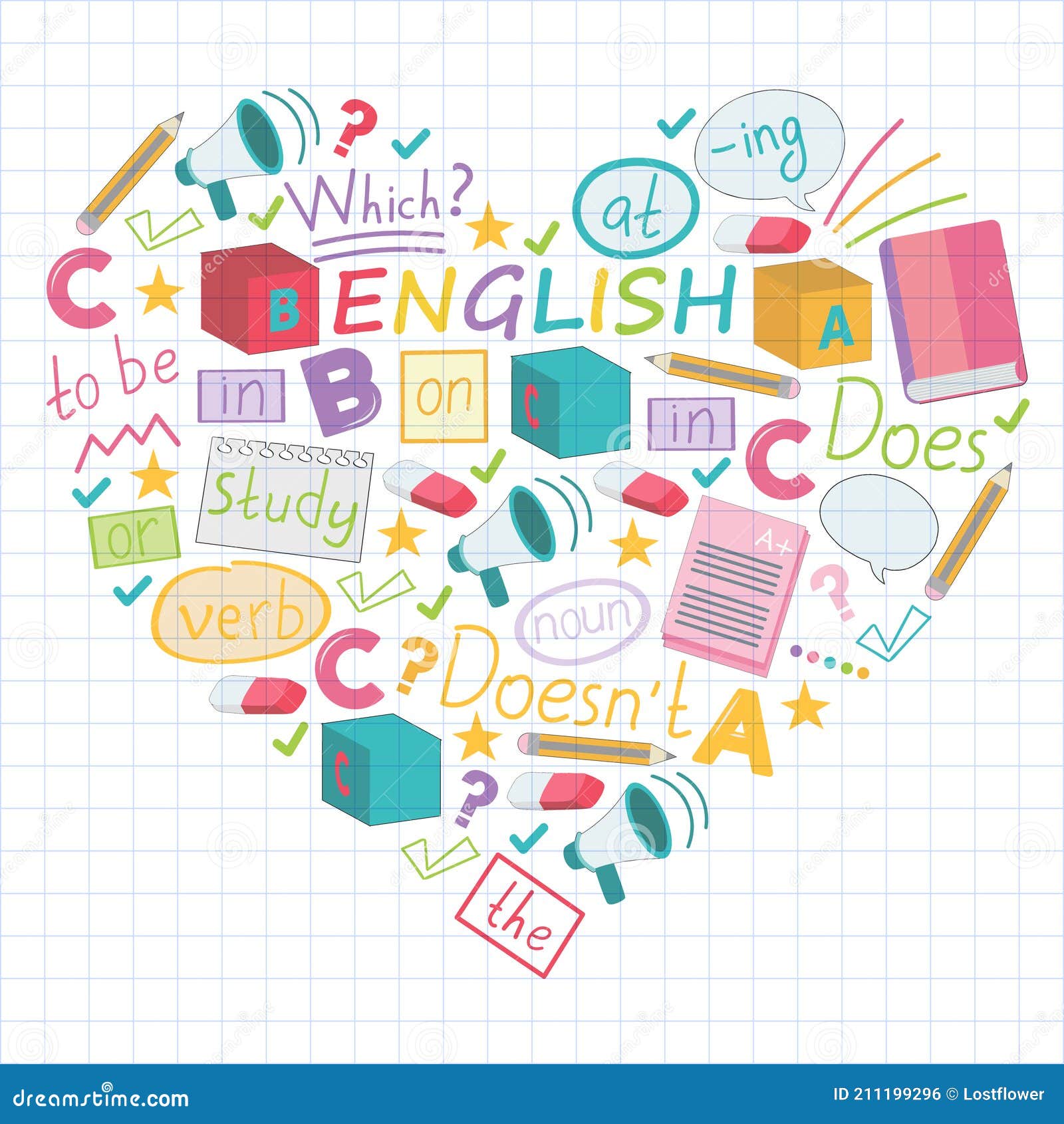 Concept of Learning English. Flat Design, Vector Pattern. English ...