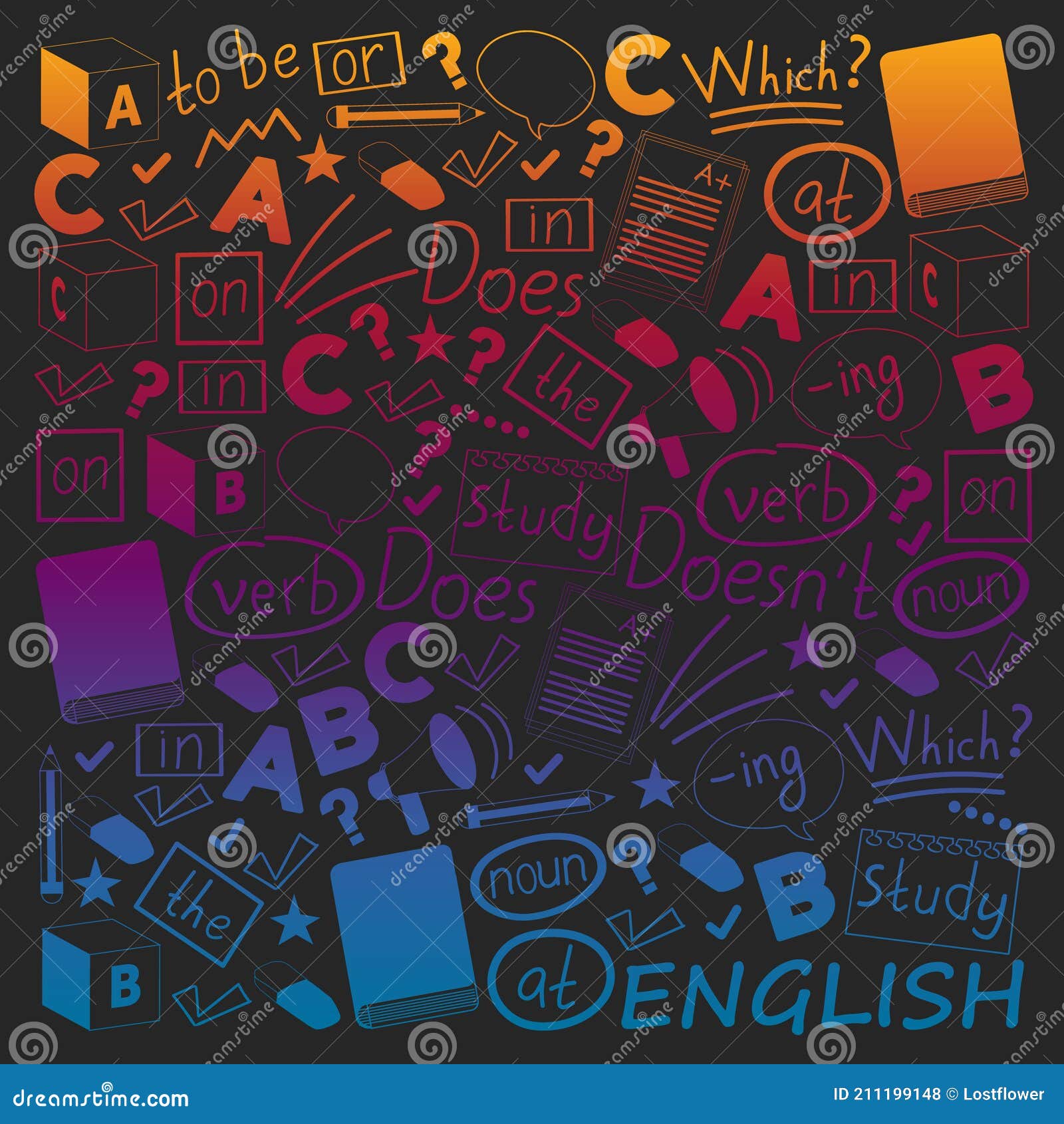 Concept of Learning English. Flat Design, Vector Pattern. Stock ...