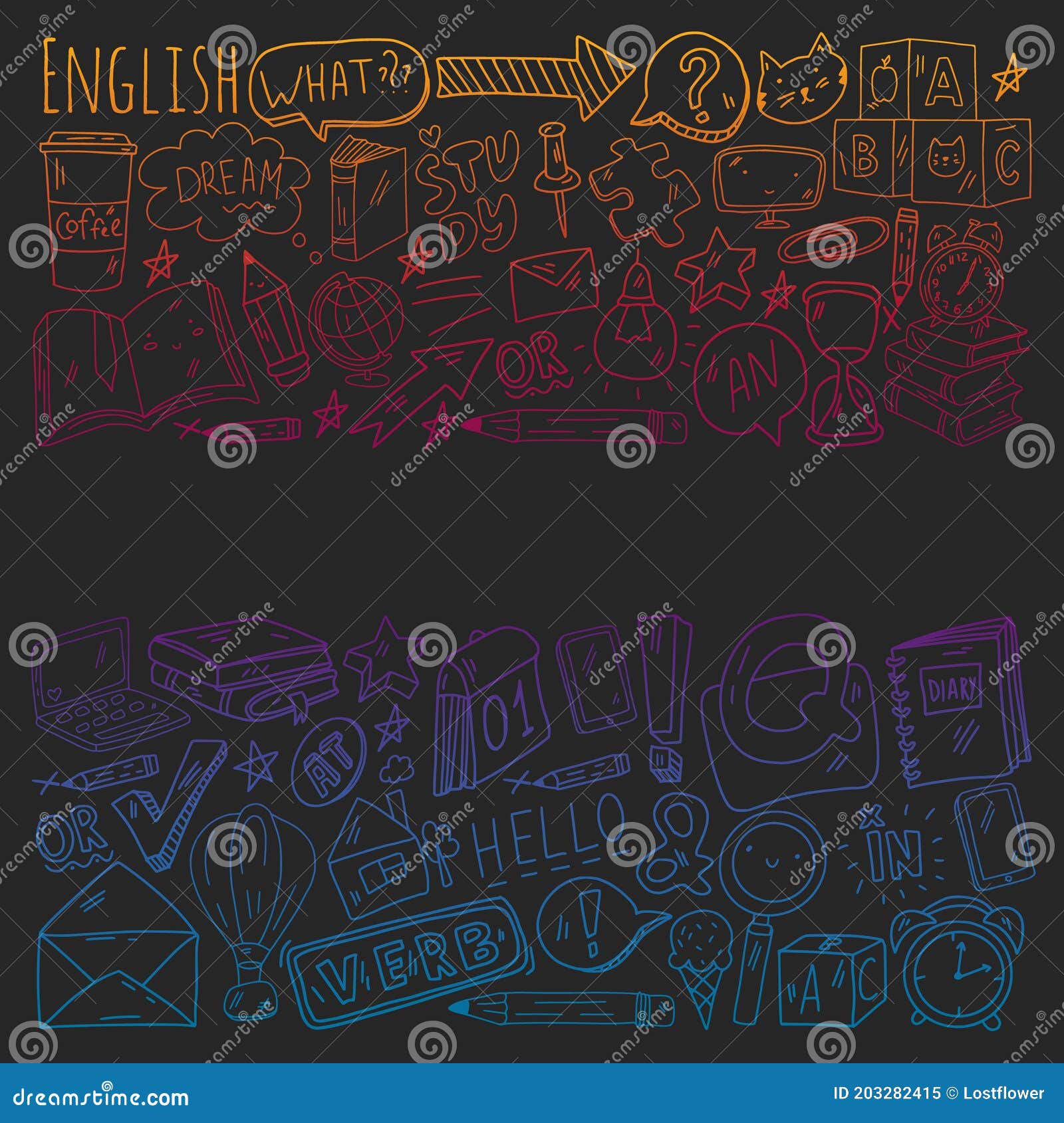 Concept of Learning English. Online Language Courses. E-learning ...