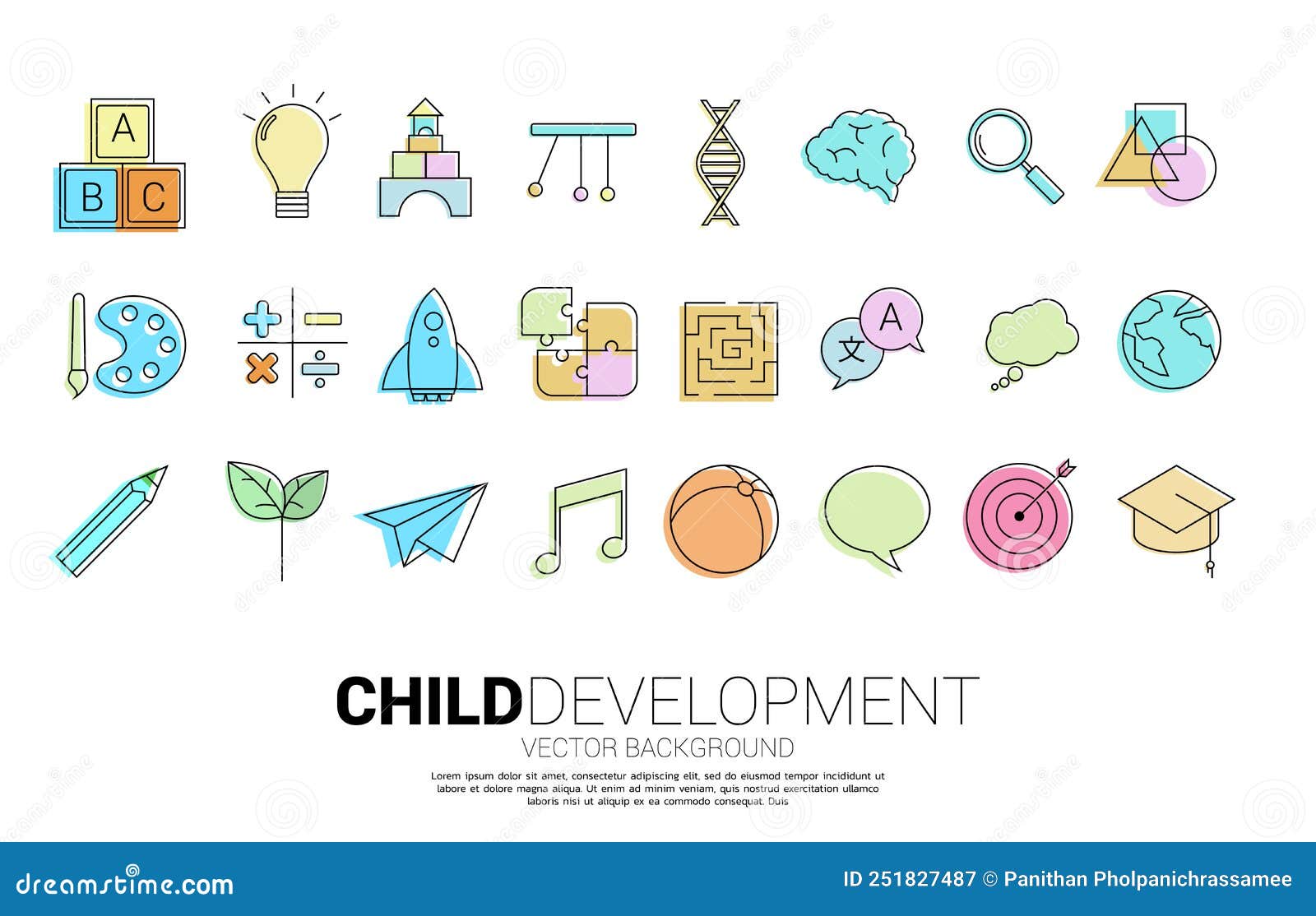 Icon for Child Development and Education. Stock Vector - Illustration ...