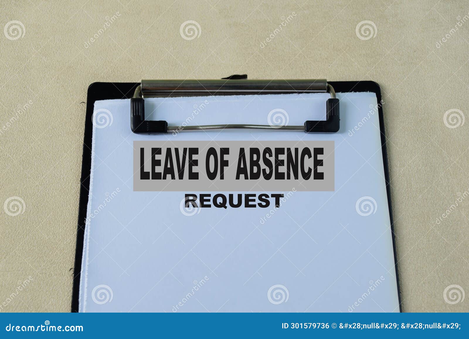 Concept of Leave of Absence Request Write on Paperwork Isolated on ...