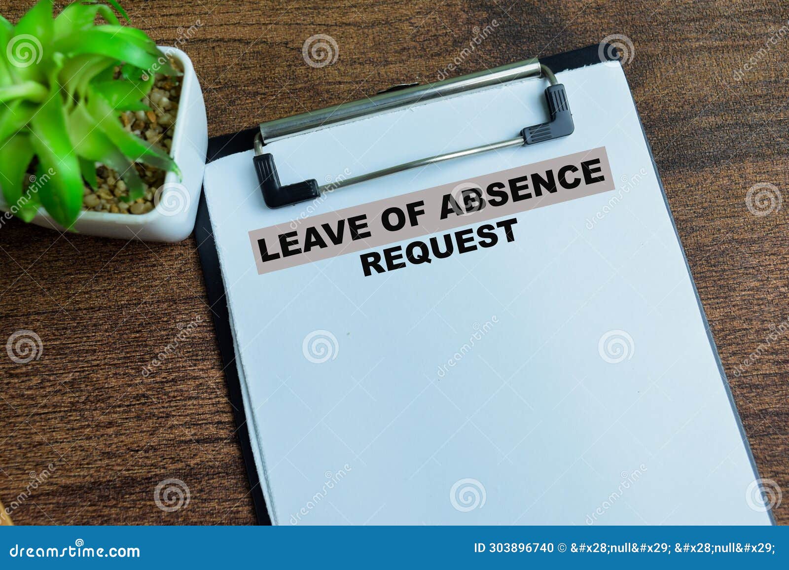 Concept of Leave of Absence Request Write on Paperwork Isolated on ...