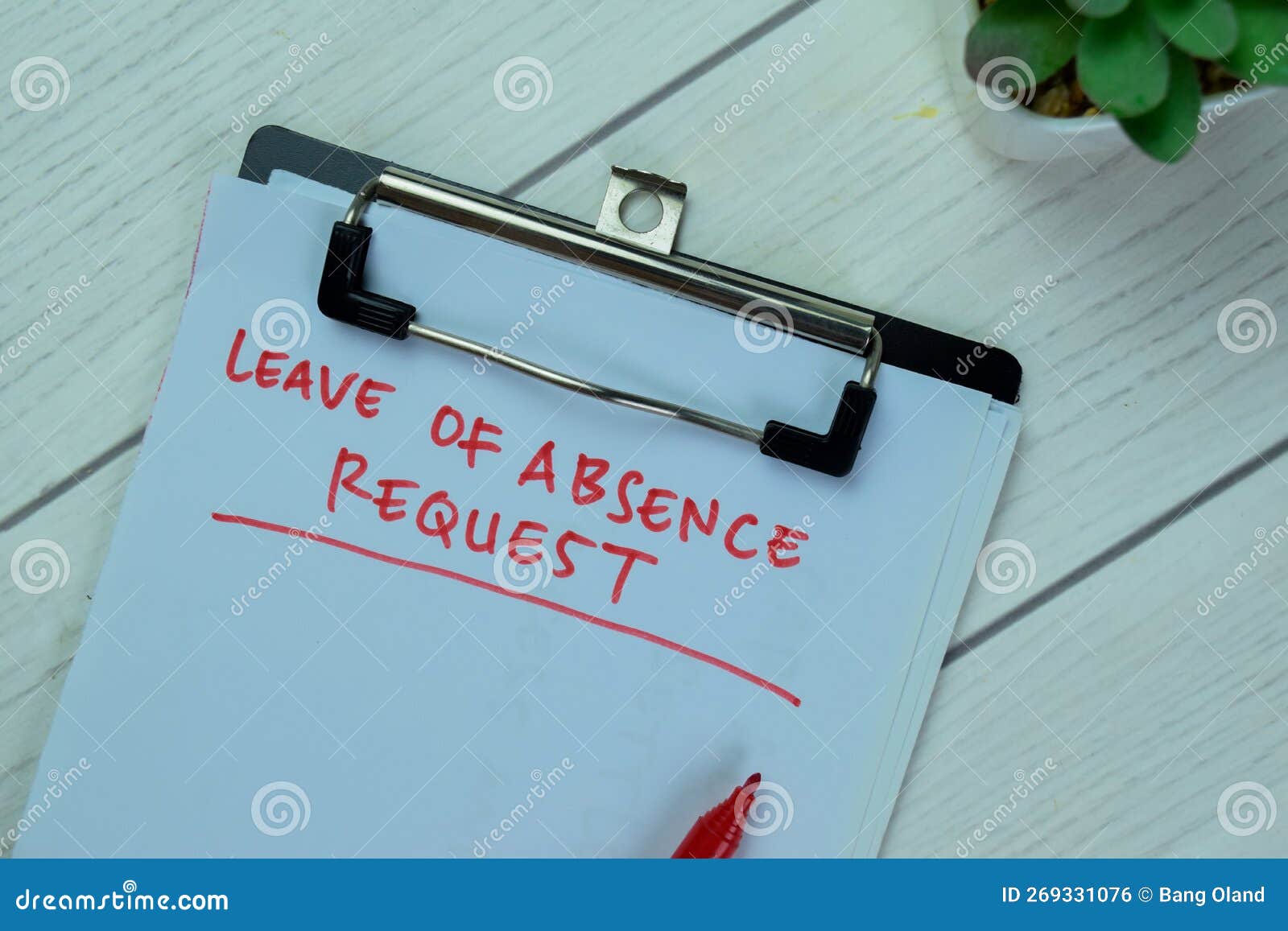Concept of Leave of Absence Request Write on Paperwork Isolated on ...