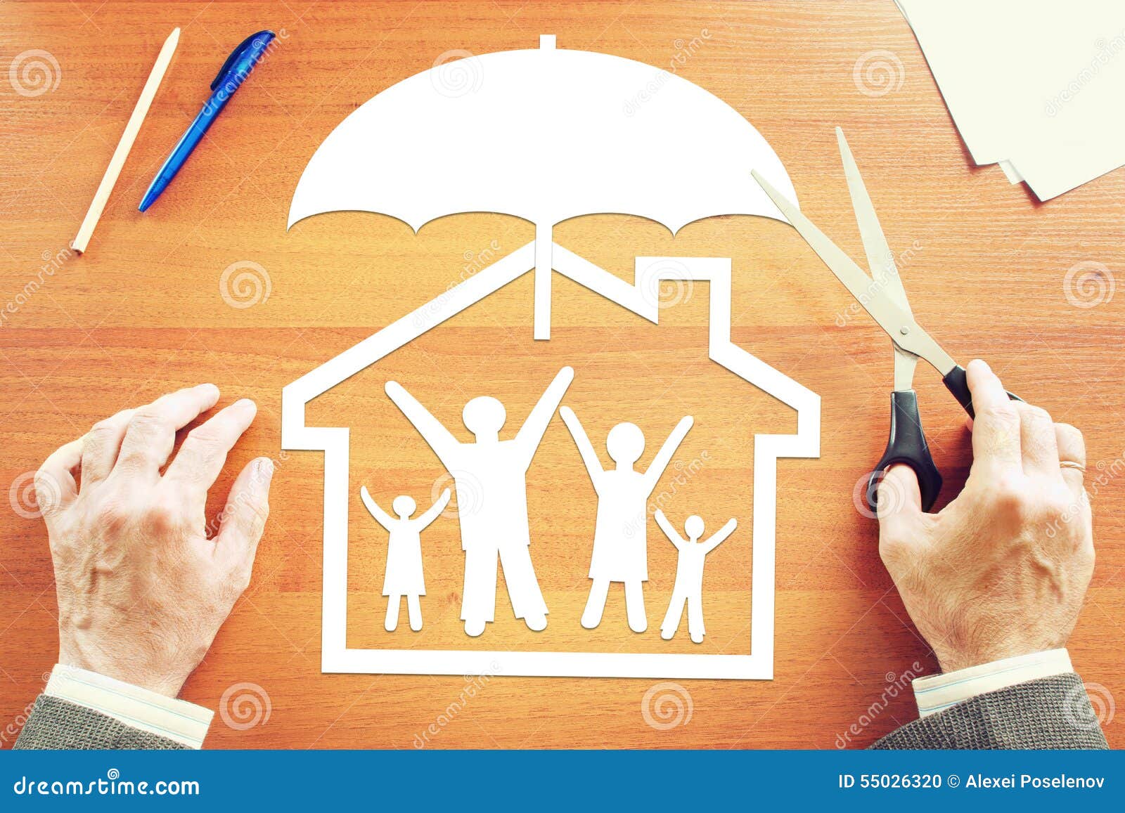 Concept of Life and Property Insurance Stock Photo - Image of people ...