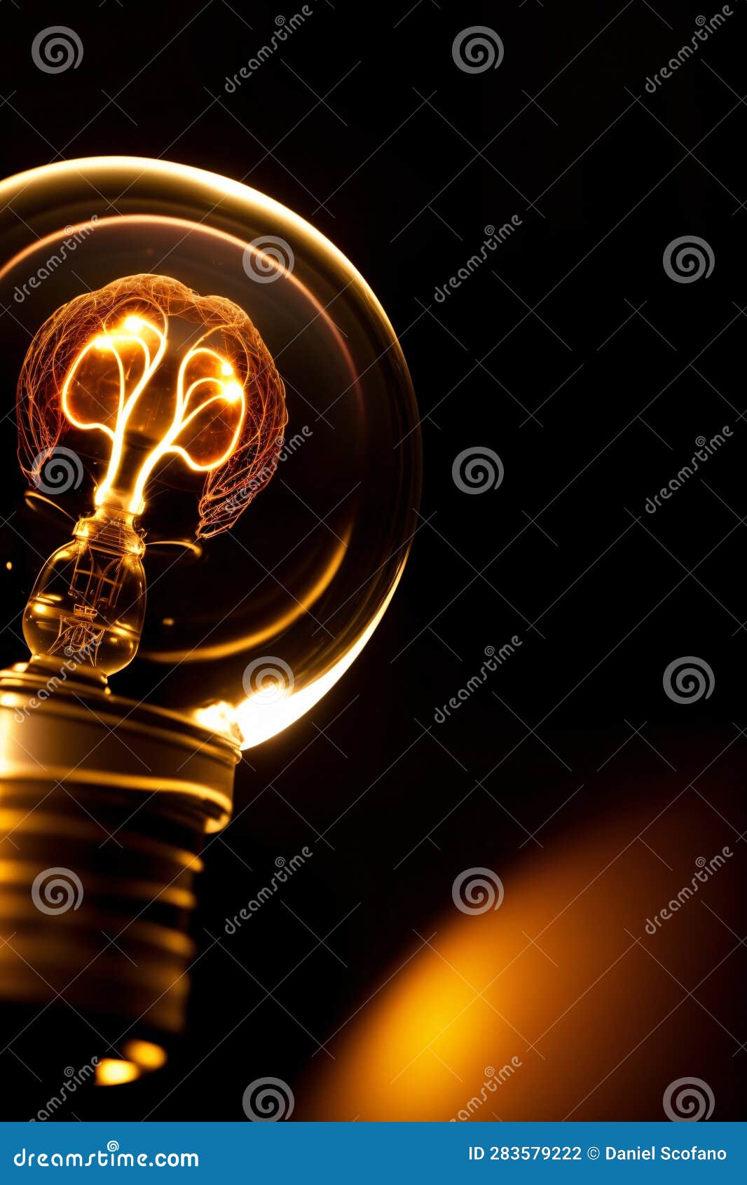 A Light Bulb with a Picture of a Brain Inside of it. Generative AI ...
