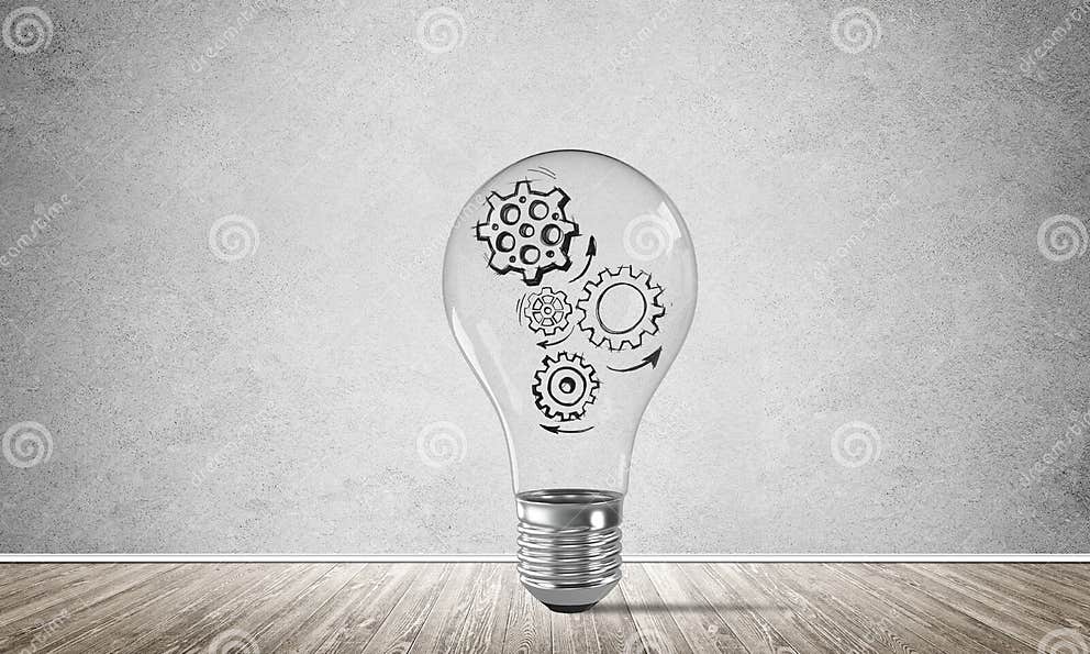 Concept Lightbulb Als Symbool Van Nieuw Idee Stock Illustratie ...