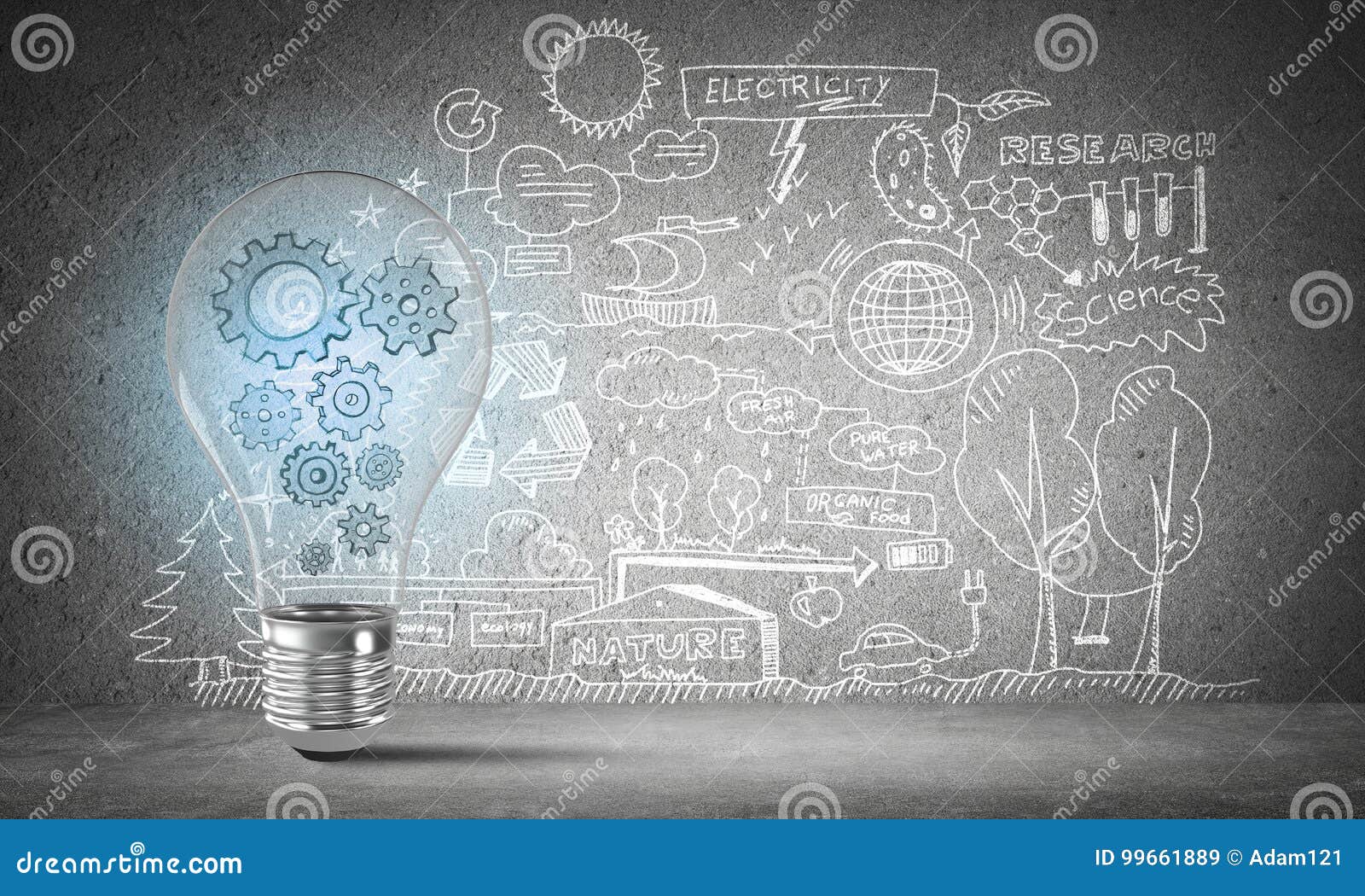 Concept Lightbulb Als Symbool Van Nieuw Idee Stock Illustratie ...