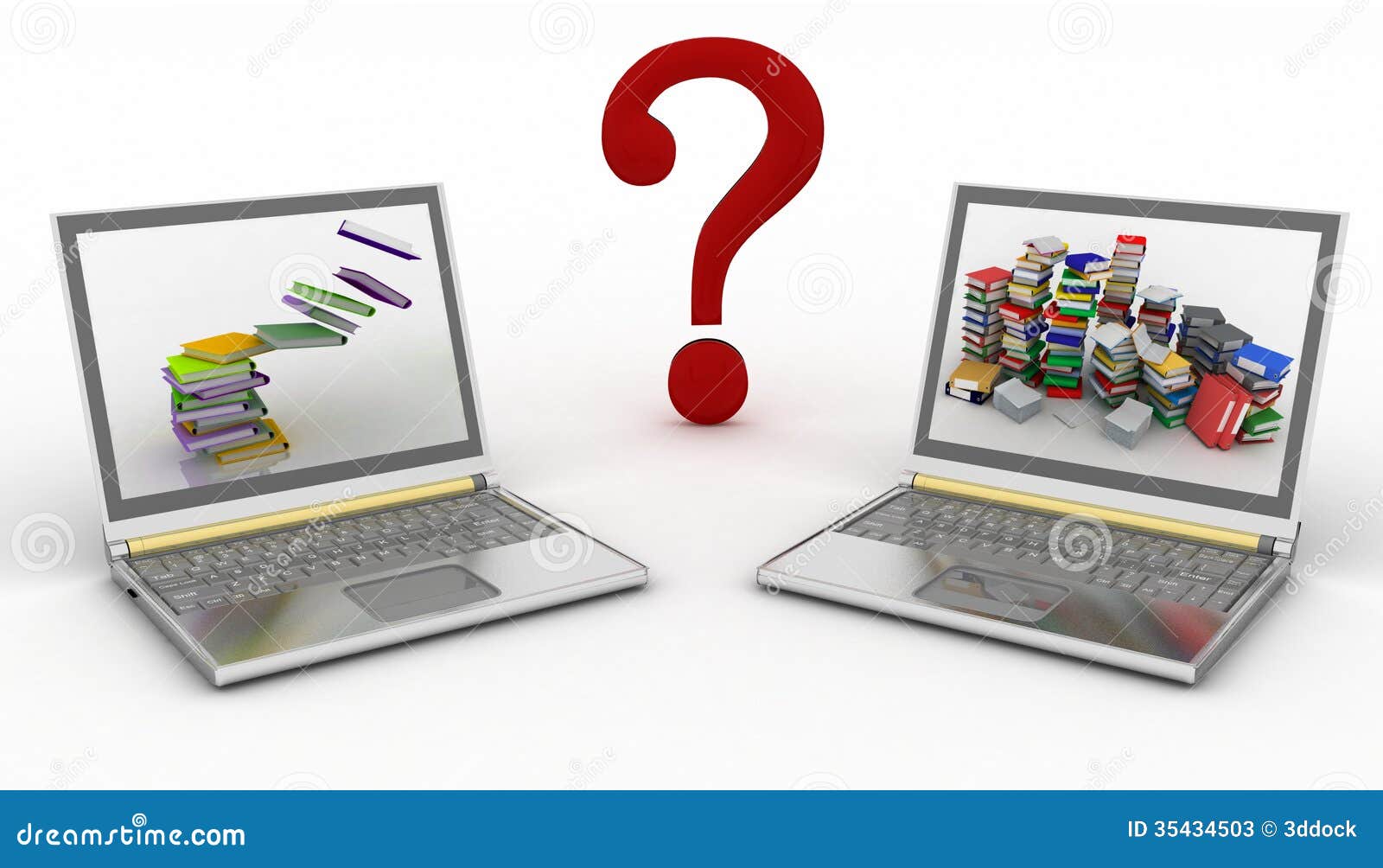 Concept on-line of Help in a Laptops with Question- Mark Stock ...