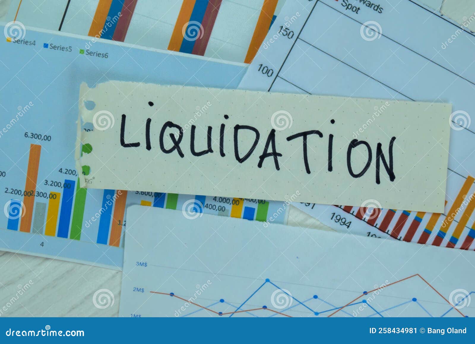 Concept of Liquidation Write on Sticky Notes Isolated on Wooden Table ...