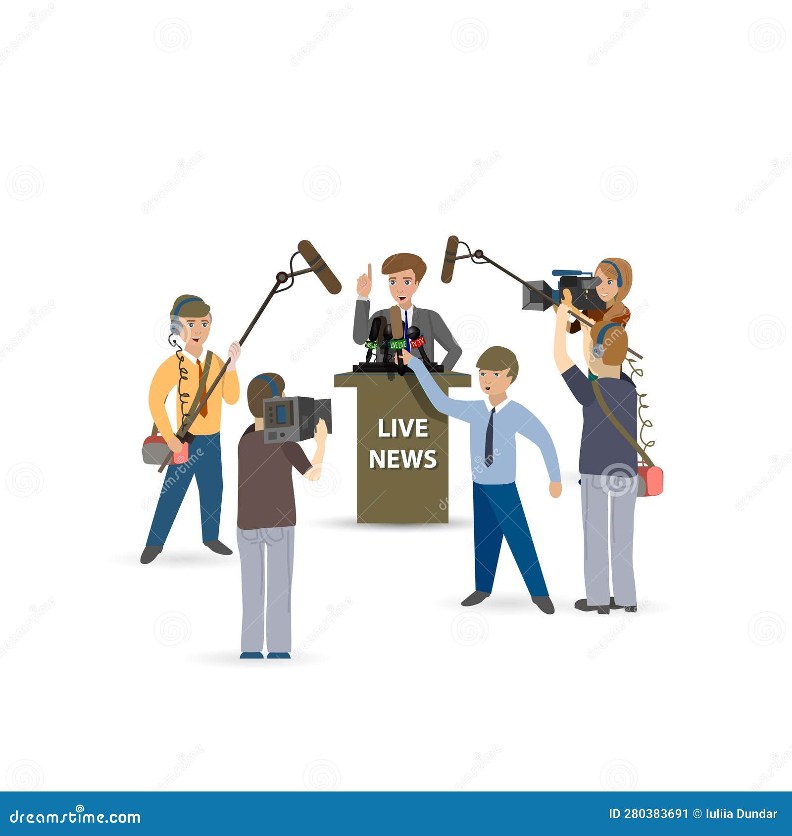 Concept Live News, Reports, Interviews Stock Vector - Illustration of ...