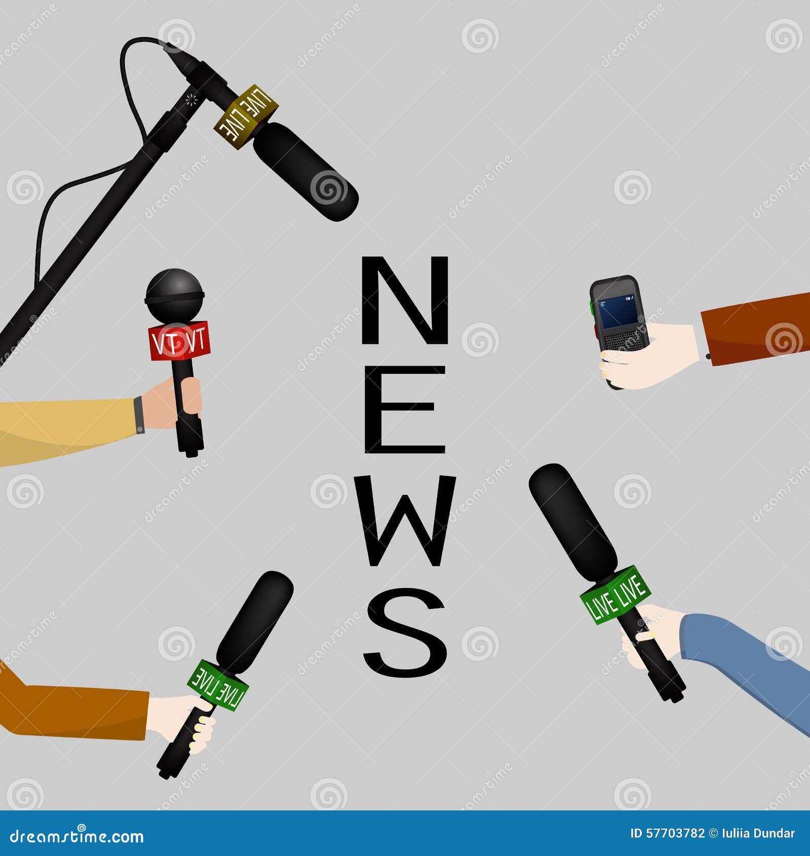 Concept Live News, Reports, Interviews Stock Illustration ...