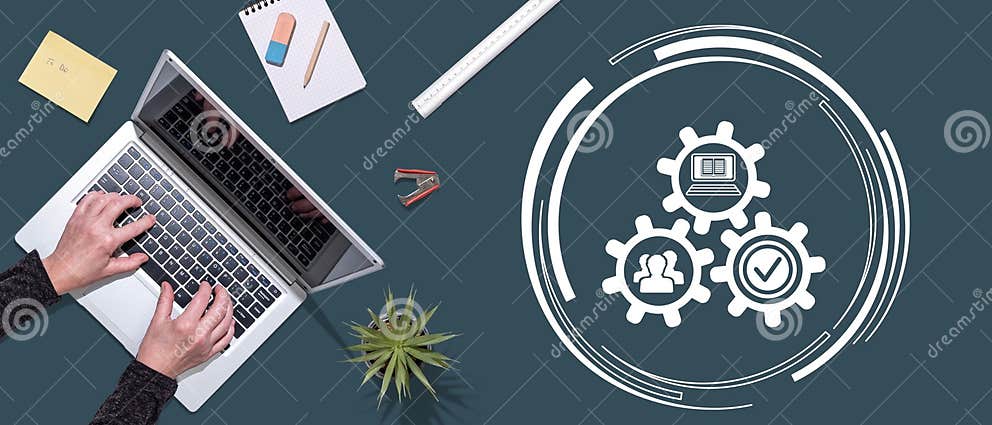 Concept of lms stock photo. Image of hand, training - 358064308