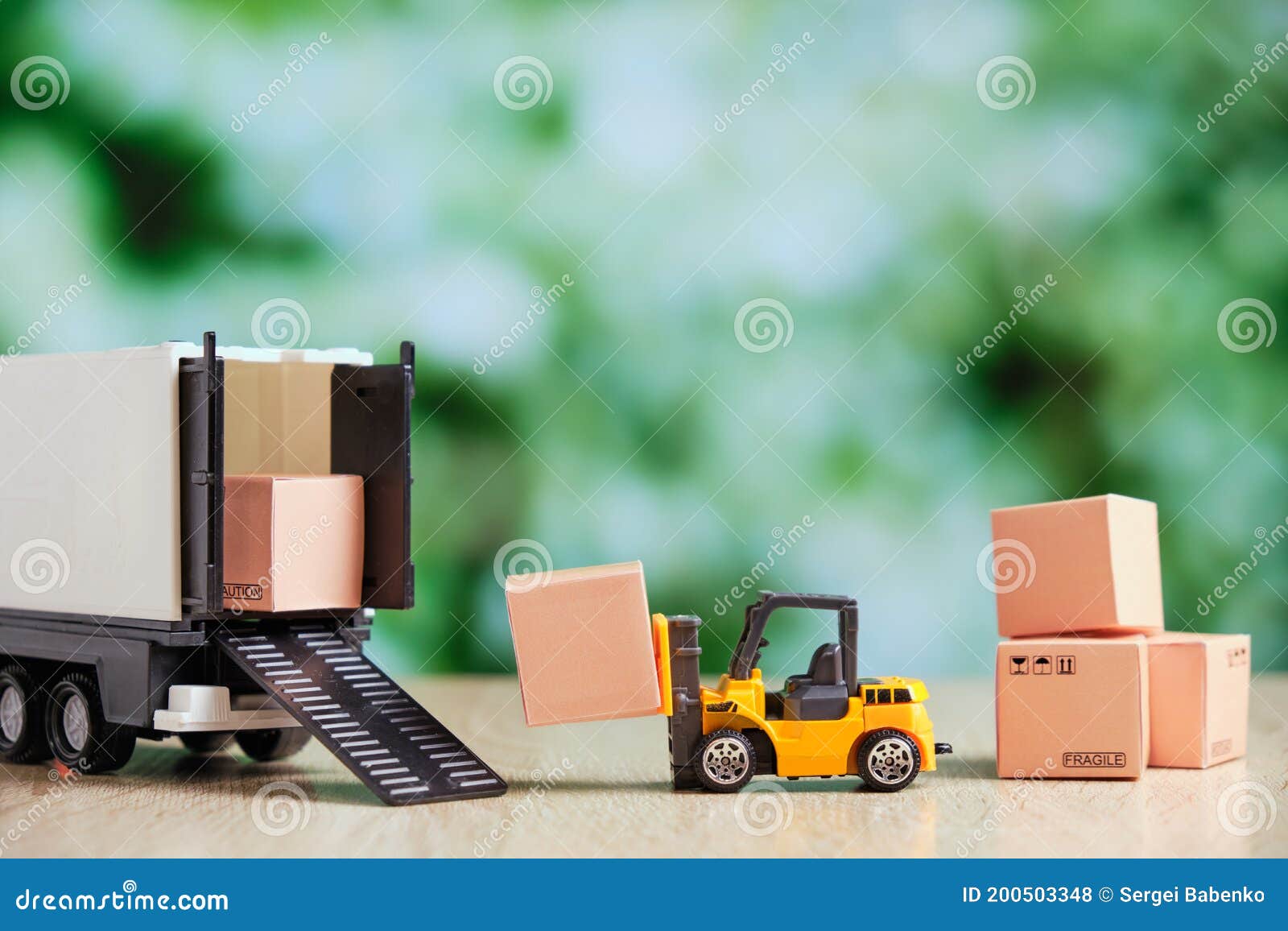 The Concept of Loading a Truck with Goods in a Container with a ...