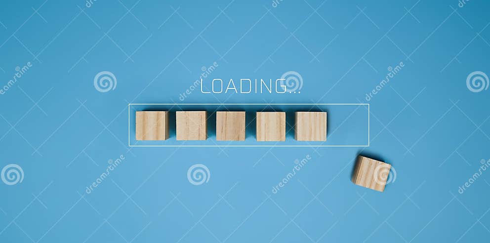 Concept Loading Wooden Cubes End of the Year Stock Image - Image of ...