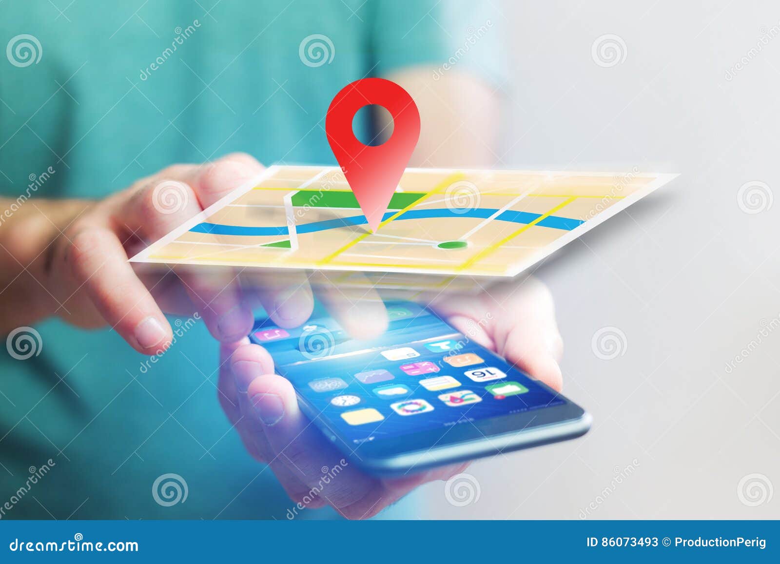 Concept Of Localization On A Map With A Smartwatch Stock Image ...