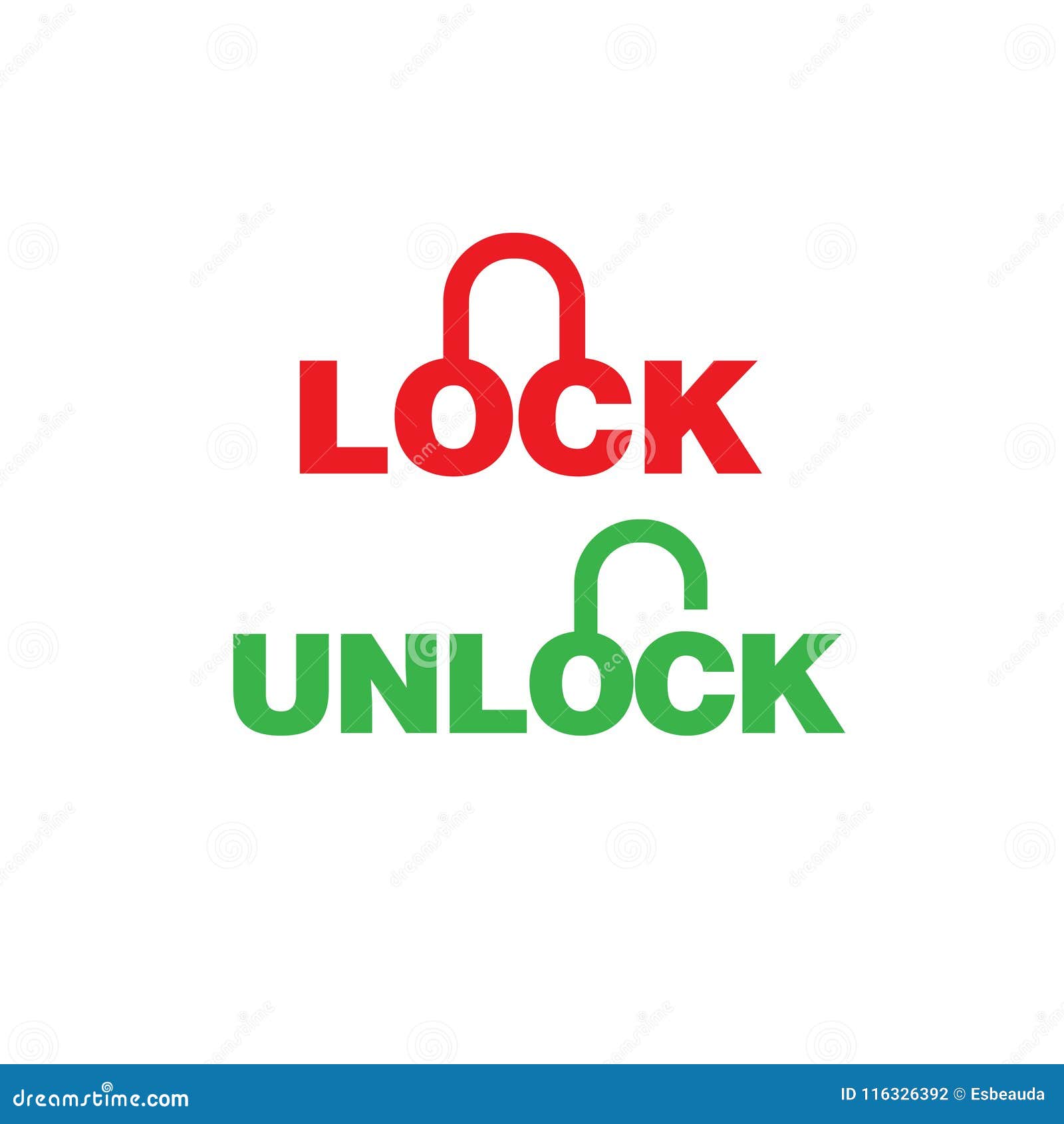 Lock and Unlock stock vector. Illustration of lock, symbol - 116326392