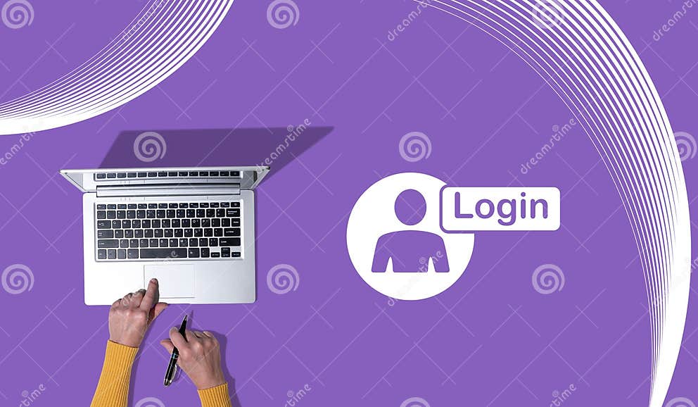 Concept of login stock image. Image of page, button - 354346537