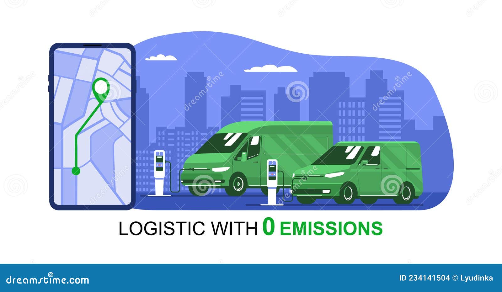 Concept for a Logistics Service Using Electric Vehicles. Vector ...