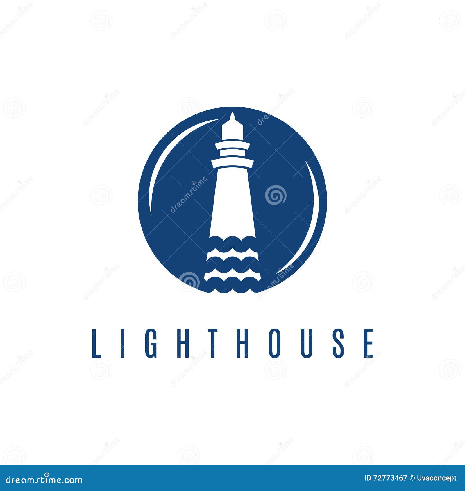 Concept Logo Template Lighthouse in Flat Design .Vector Stock Vector ...
