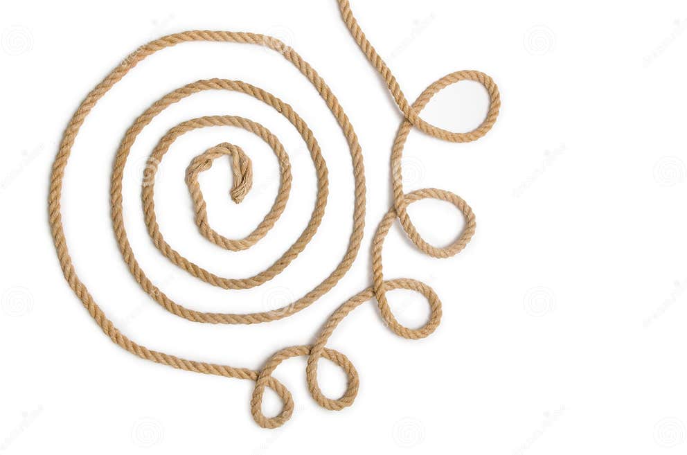 The Concept with Long Hemp Rope Stock Image - Image of string, spool ...