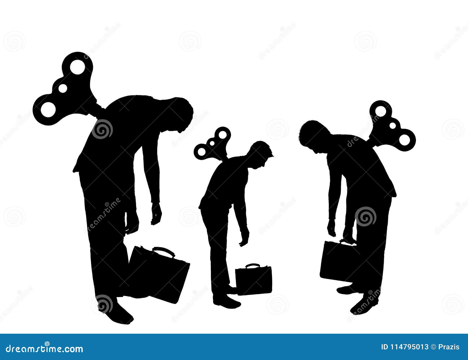 Concept of Long Hours of Work Stock Illustration - Illustration of ...