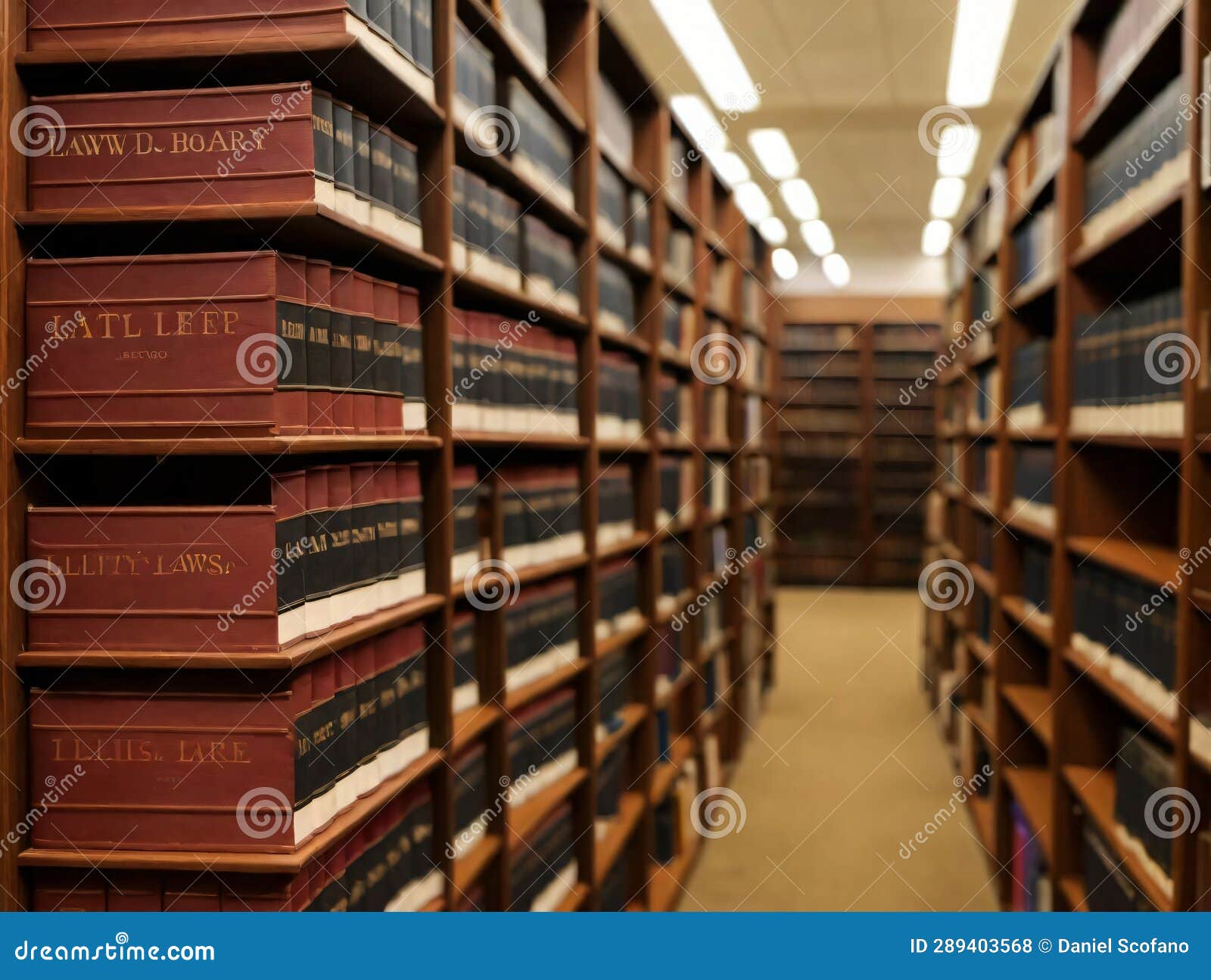 A Long Row of Books in a Library. Generative AI Stock Illustration ...