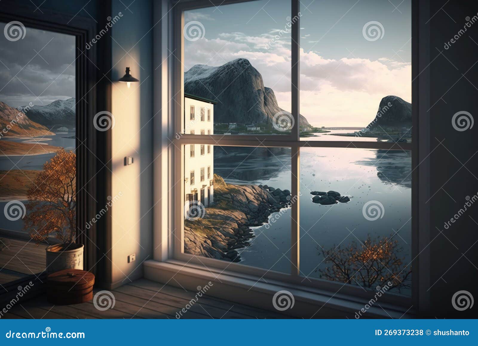 Looking out of a window stock illustration. Illustration of space ...
