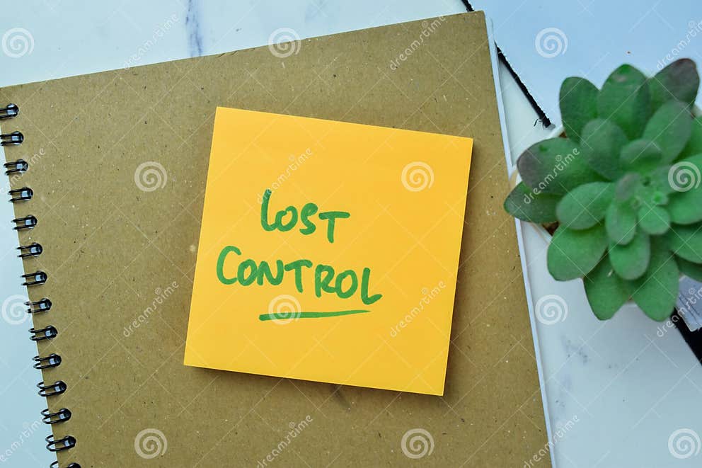 Concept of Lost Control Write on Sticky Notes Isolated on Wooden Table ...