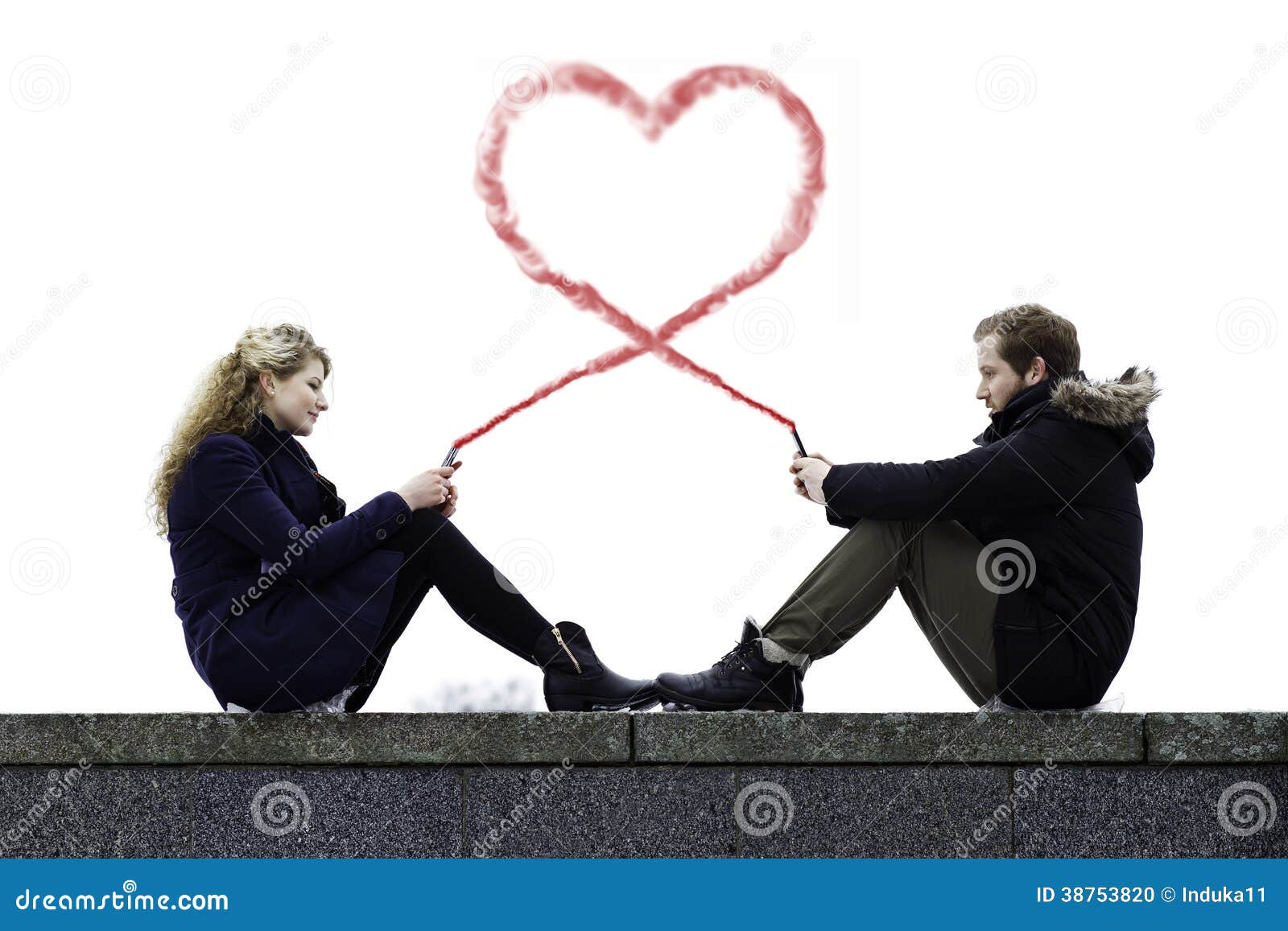 Concept of Lovers Communication Stock Photo - Image of romance, network ...
