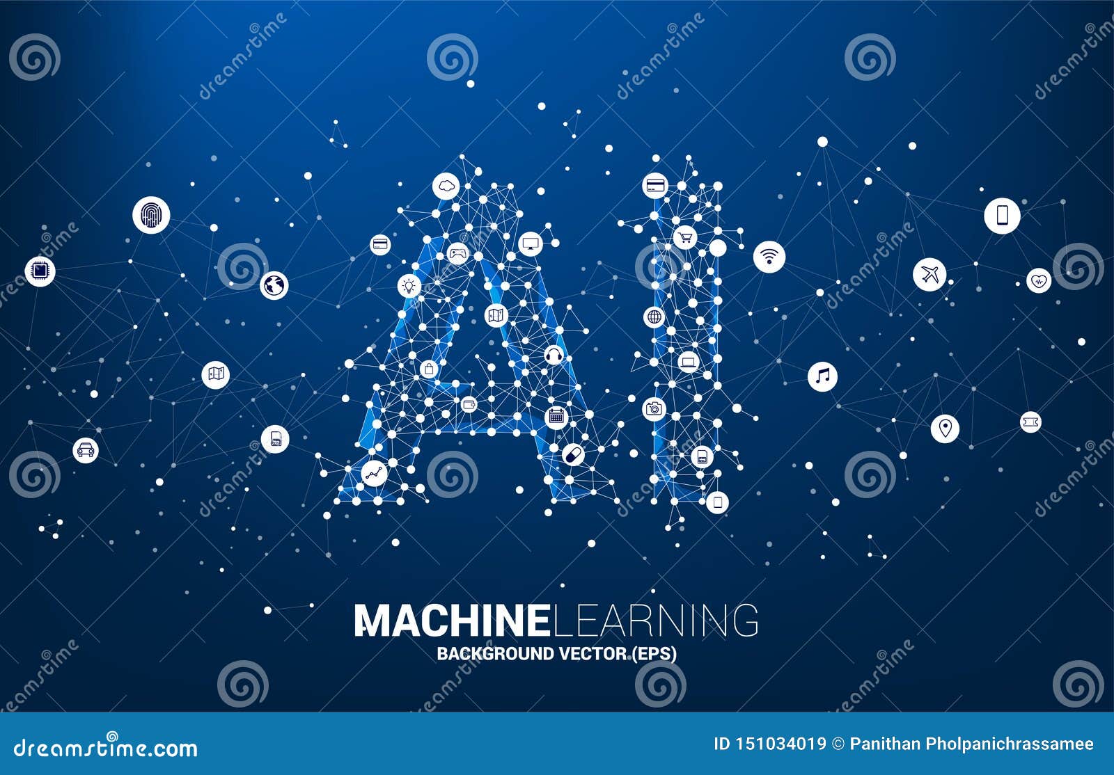 Vector Polygon Dot Connect Line Shaped AI. Stock Illustration ...