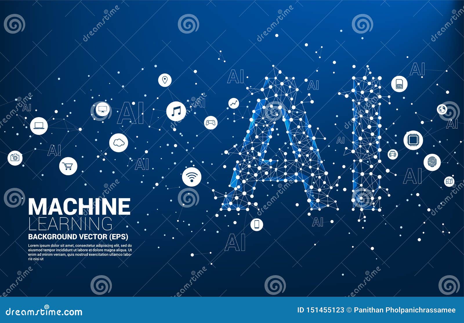 Vector Polygon Dot Connect Line Shaped AI. Stock Illustration ...