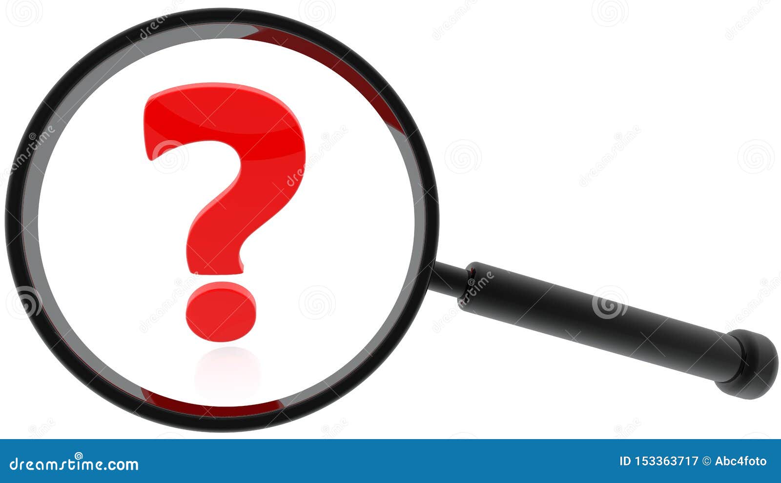 Concept of Magnifying Glass and Question Mark in Red Stock Illustration ...