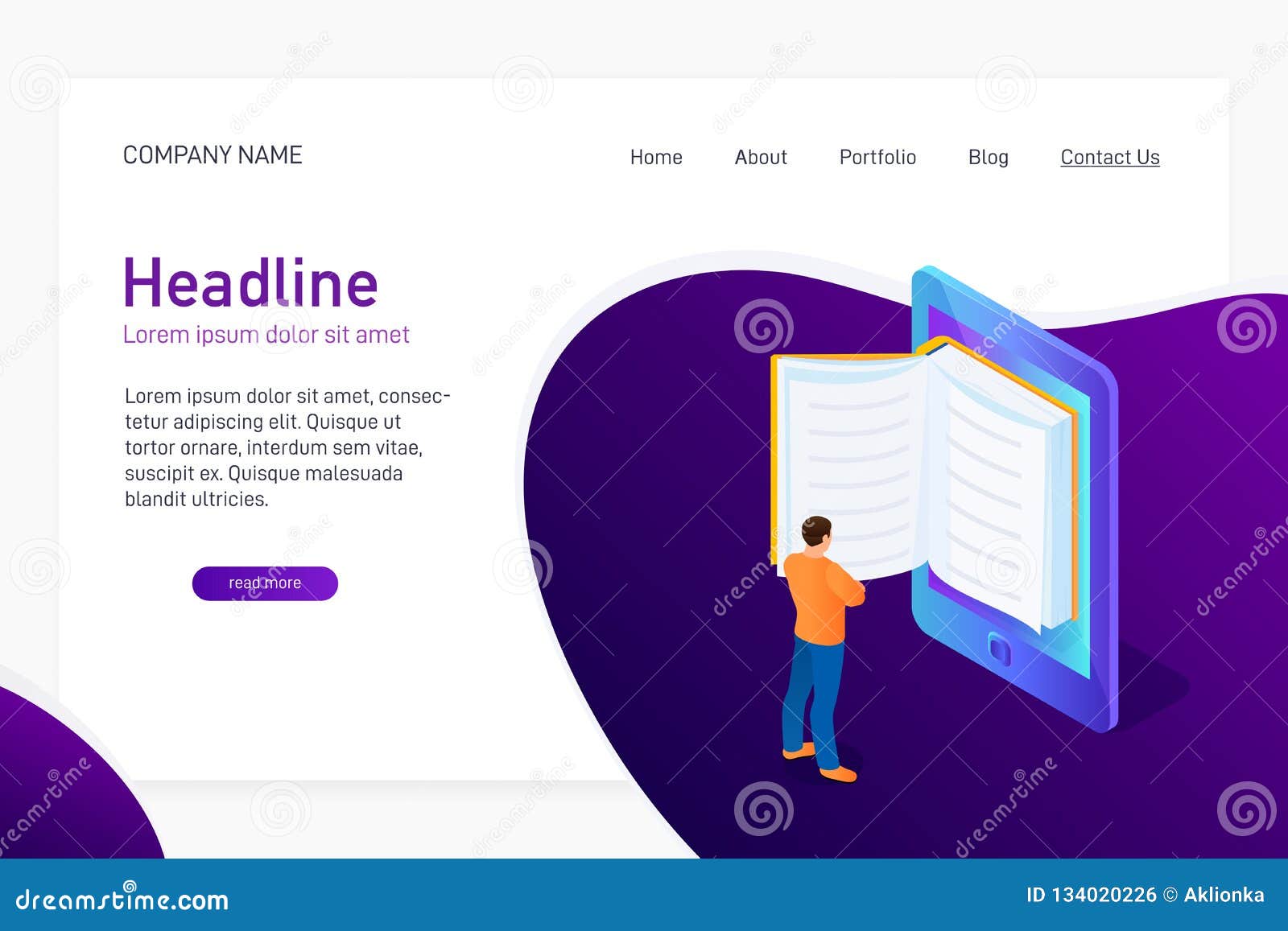 Concept of Main Page of Web Site with EBook. Stock Vector ... Concept of Main Page of Web Site with EBook. Stock Vector ...