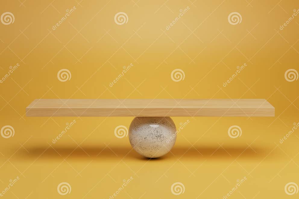 The Concept of Maintaining Balance. a Ball on Which is a Balancing ...