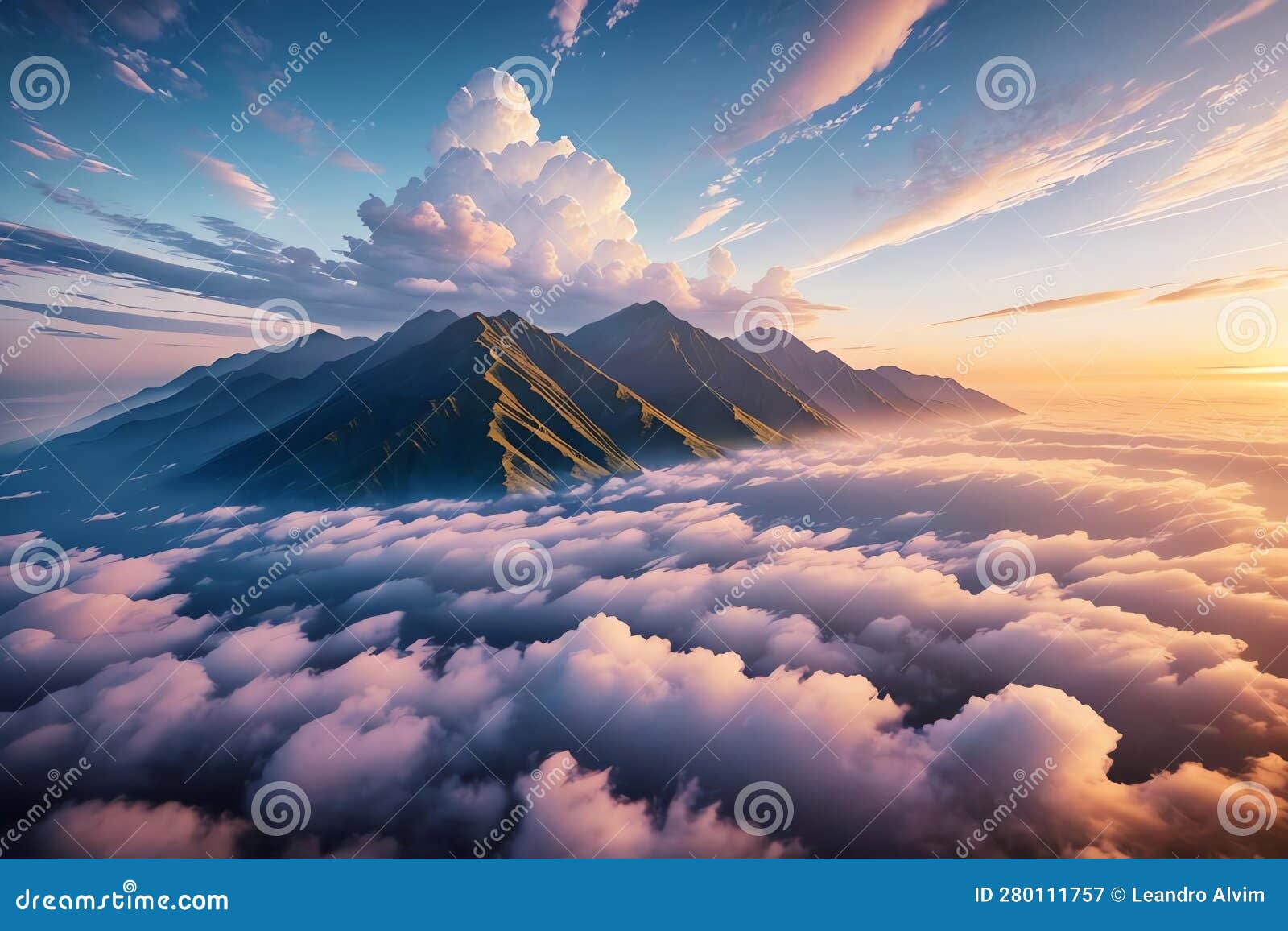 The Majestic Heavenly Realm.AI Generated Stock Illustration ...