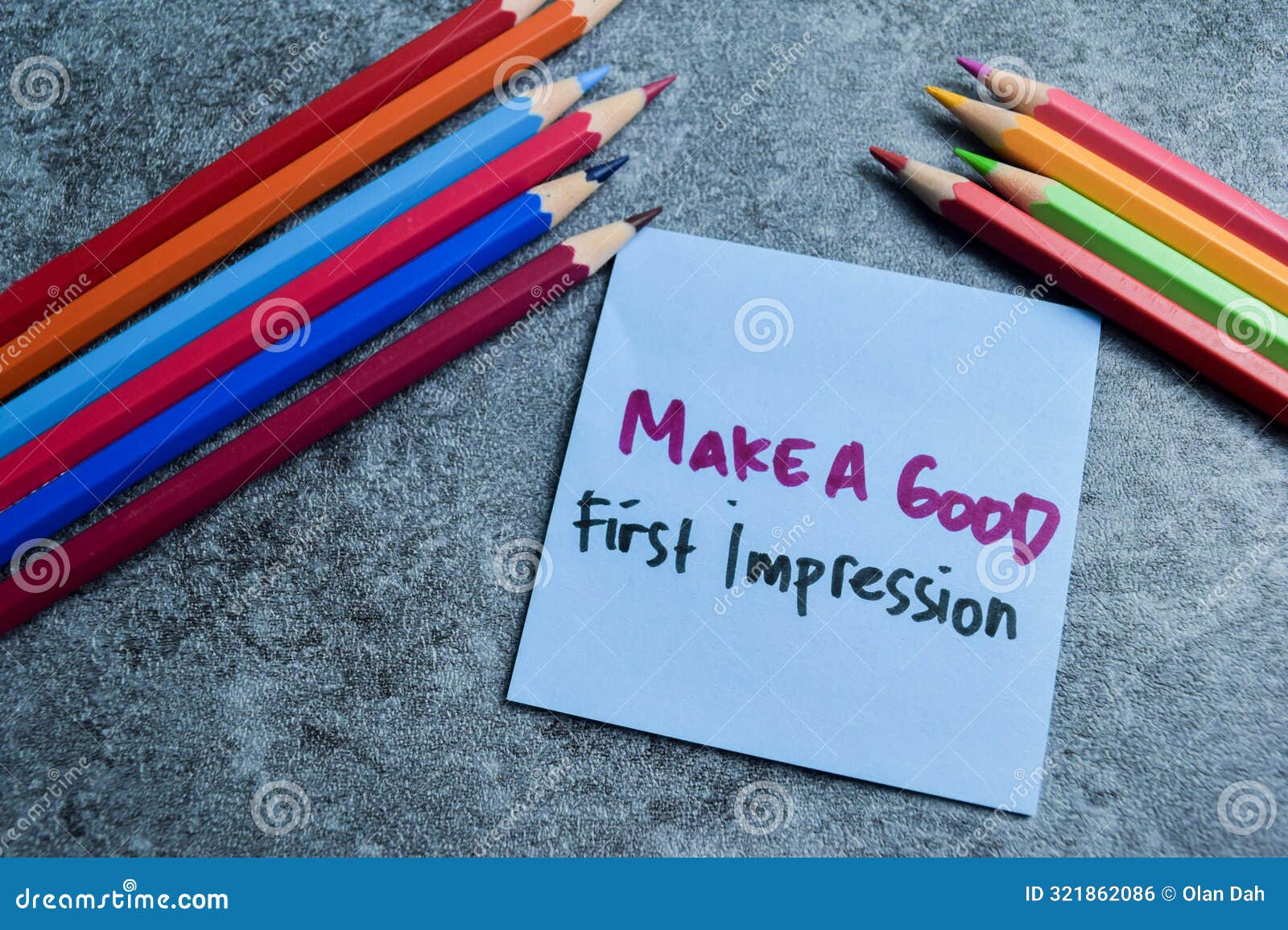 Concept of Make a Good First Impression Write on Sticky Notes Isolated ...