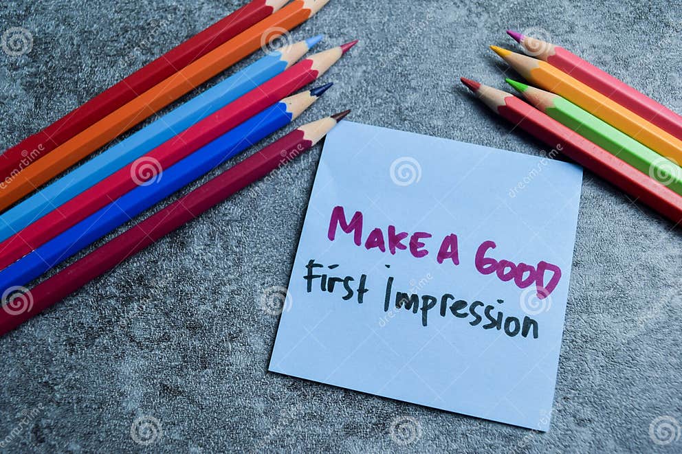 Concept of Make a Good First Impression Write on Sticky Notes Isolated ...