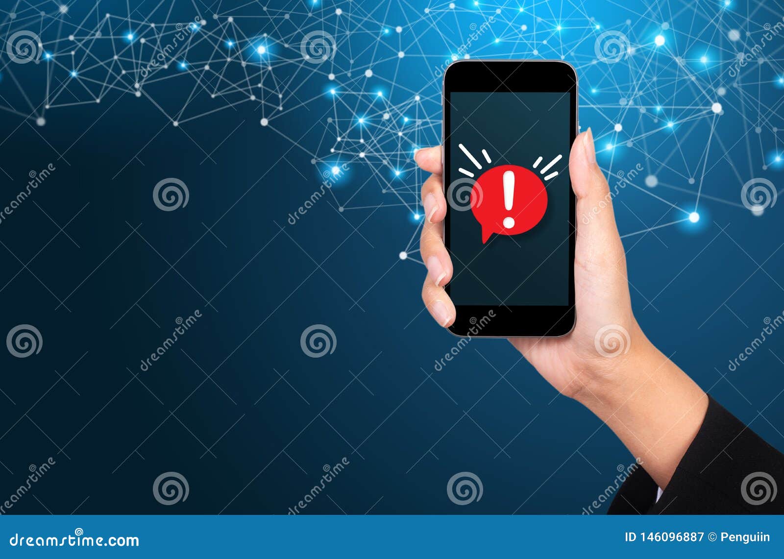 Concept of Malware Notification or Error in Mobile Phone Stock Image ...