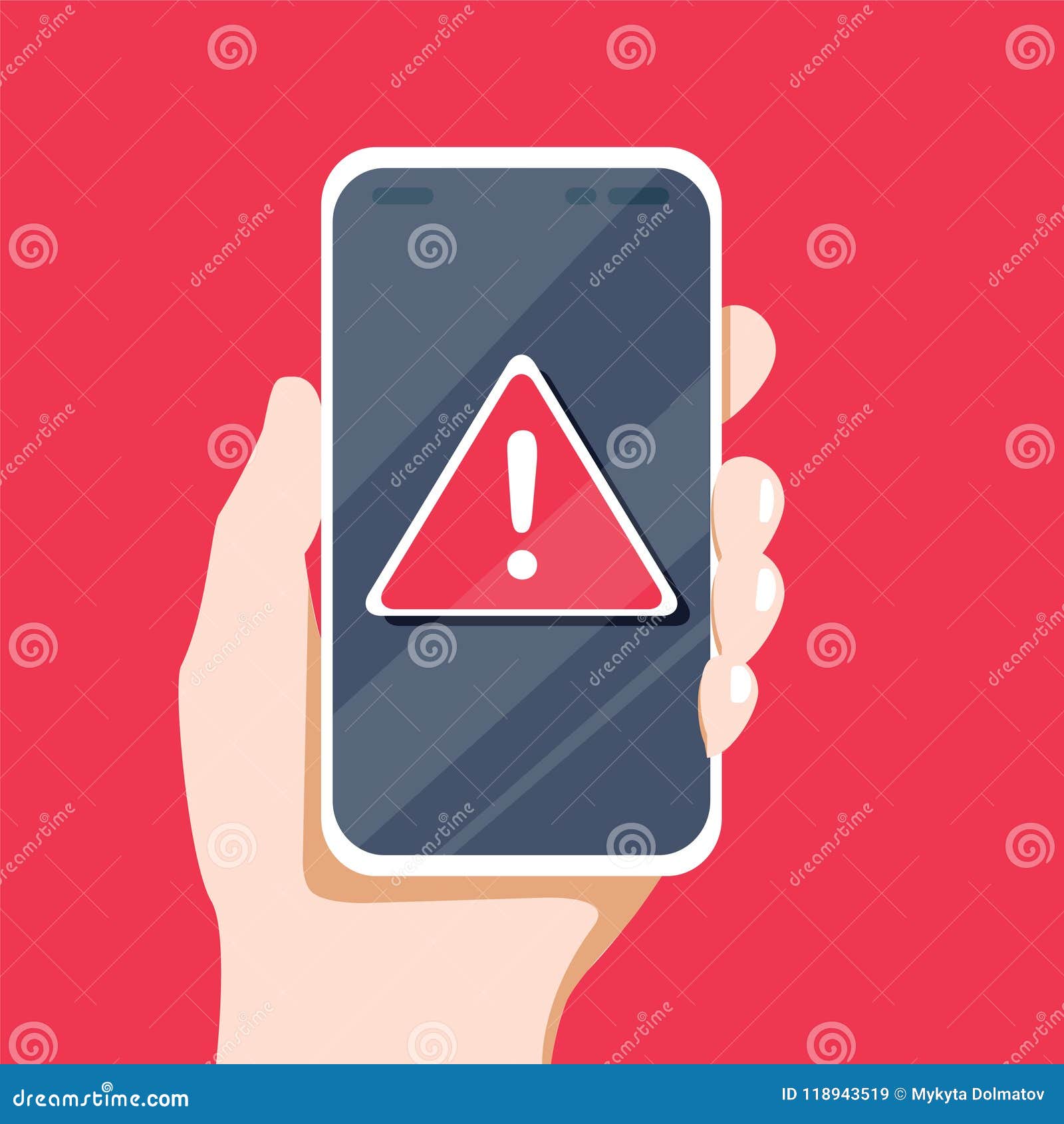 Concept of Malware Notification or Error in Mobile Phone. Red Alert ... Concept of Malware Notification or Error in Mobile Phone. Red Alert ...