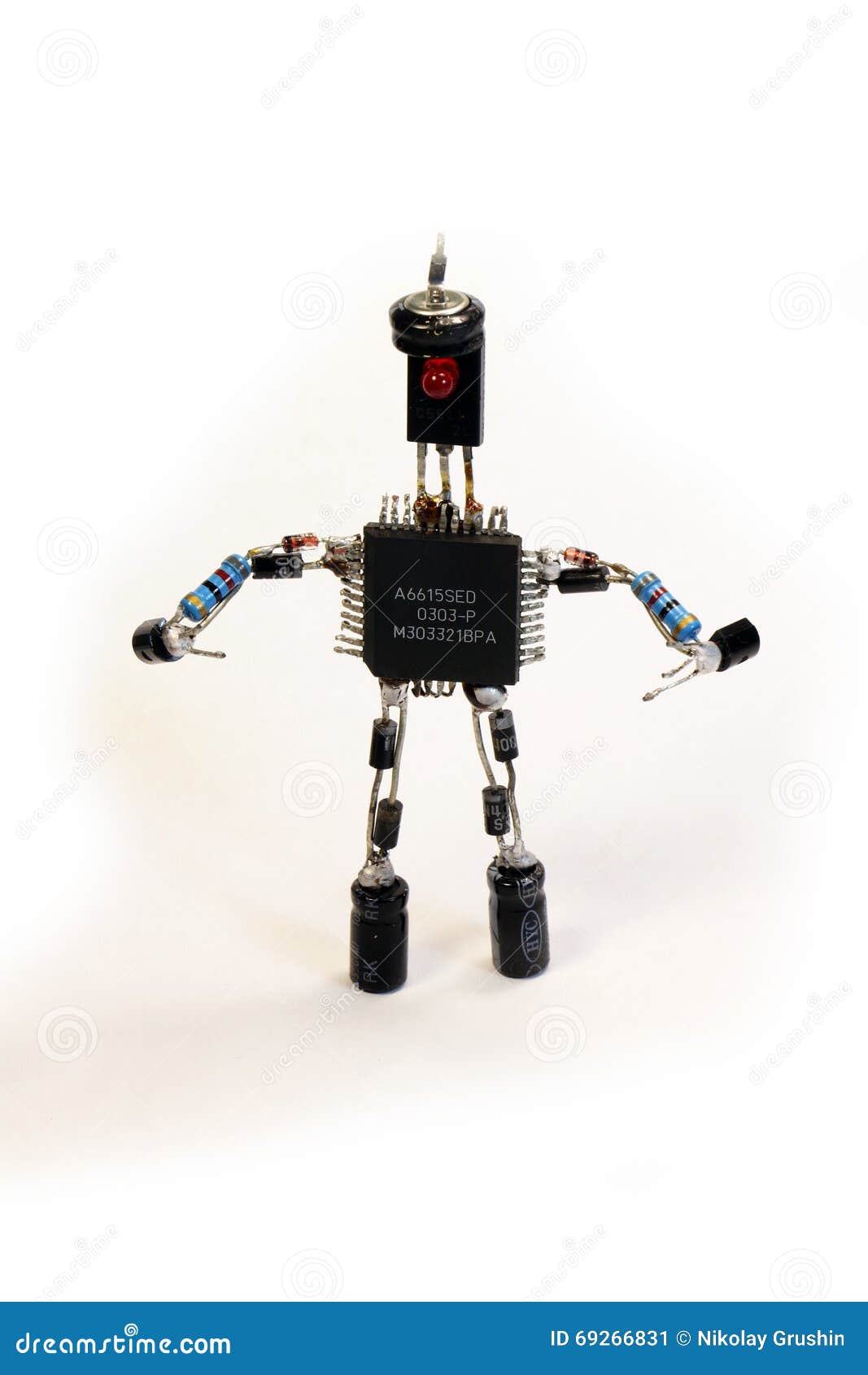 Concept - Man of the Electronic Components Stock Image - Image of chip ...