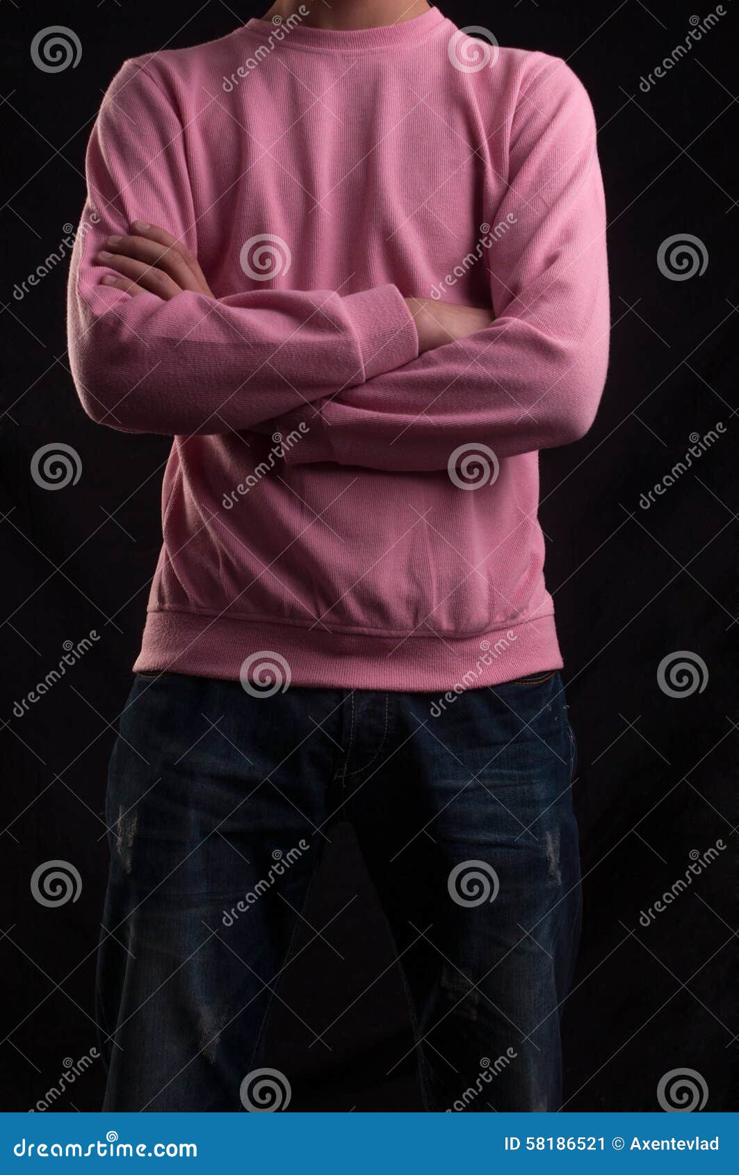 Concept of Man with His Arms Crossed and with No Head Stock Image ...