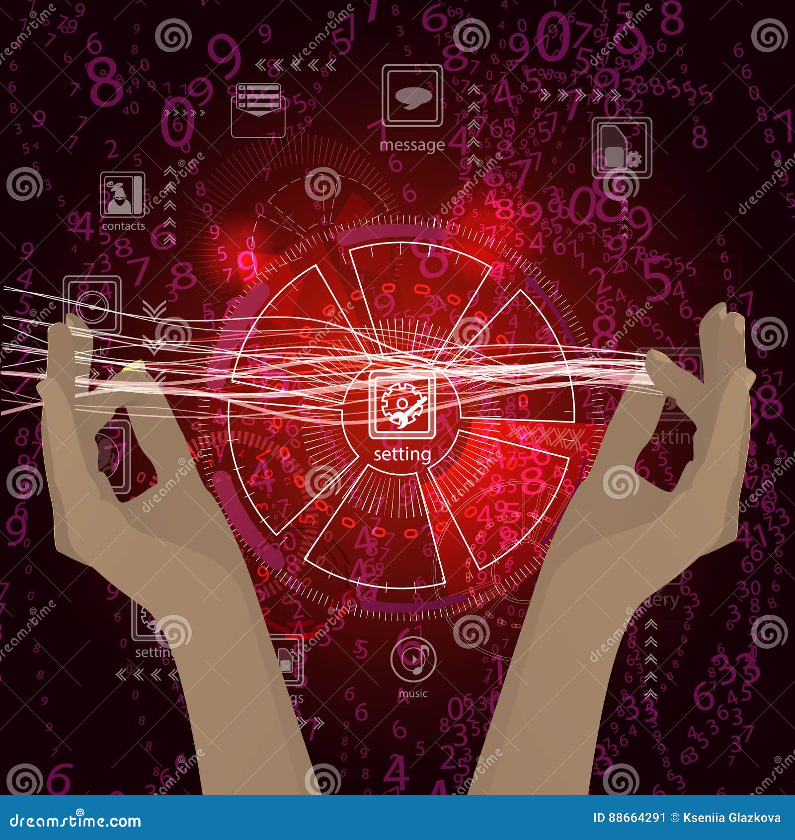 The Concept Management Hand Pull the Thread Stock Illustration ...