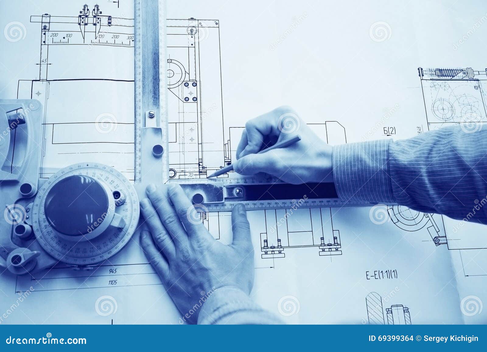 Concept Manual Designer Drawing Stock Photo - Image of house, engineer ...